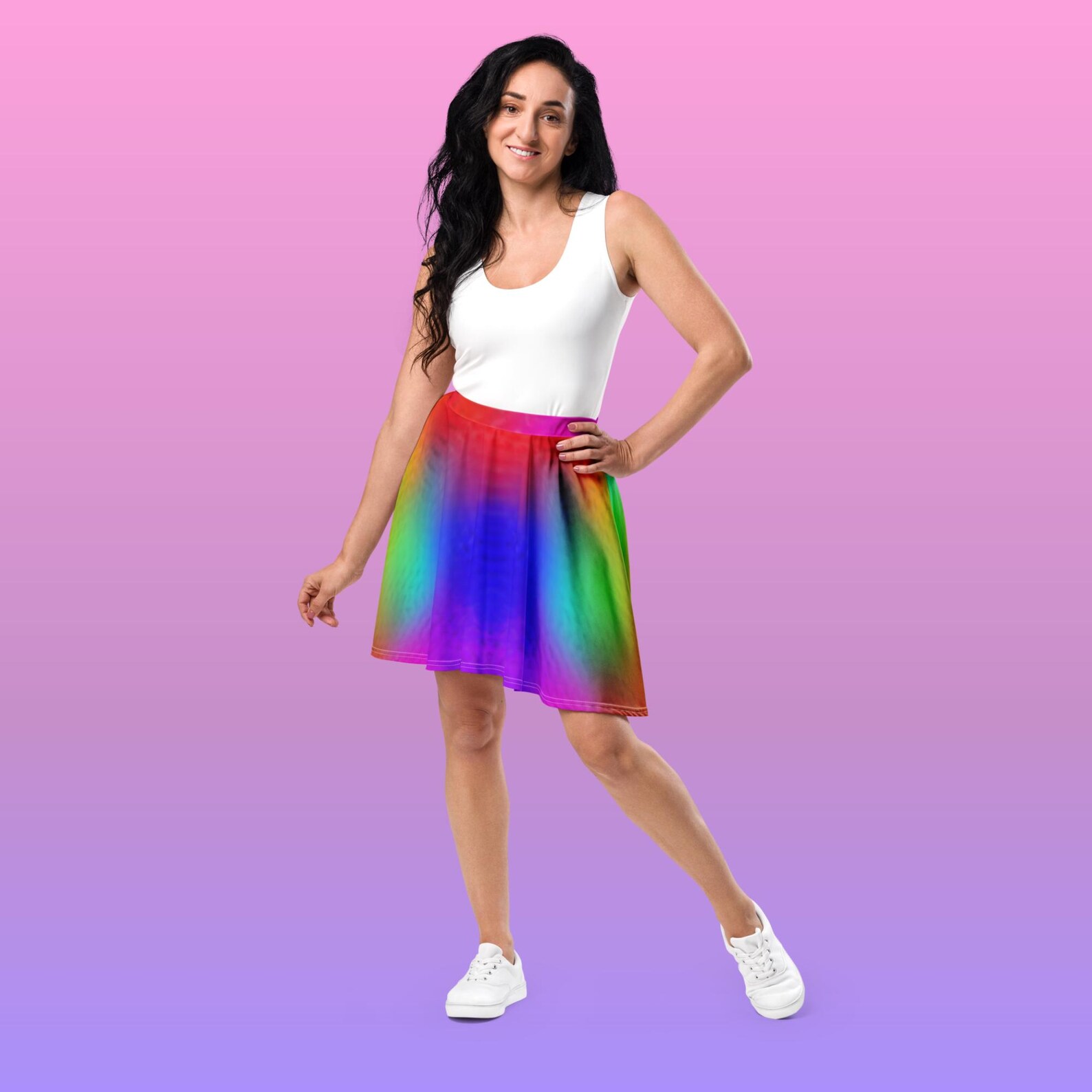 Rainbow Blur Skater Skirt, Funky Kawaii Style, Alternative Vibes, LGBTQ ...