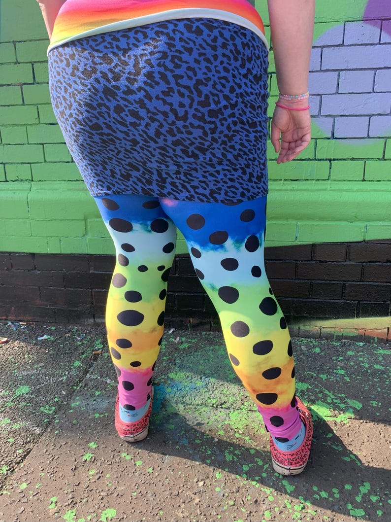 Rainbow Quirk Leggings, Kawaii Outfit, Rave Style, Alternative Pattern ...