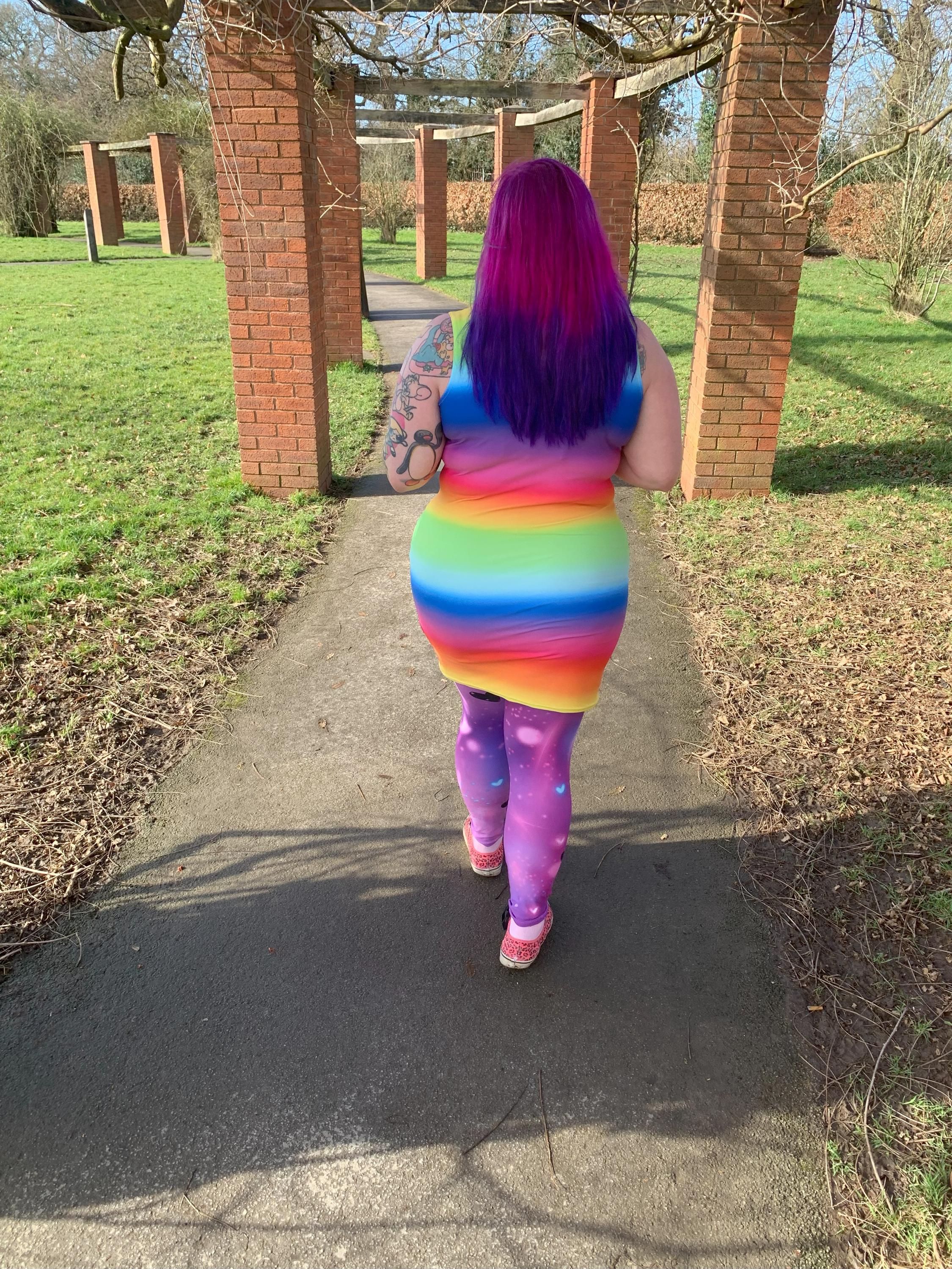 Rainbow Stripe Bodycon Dress, Rainbow Outfit, Rave Fashion, Colorful ...