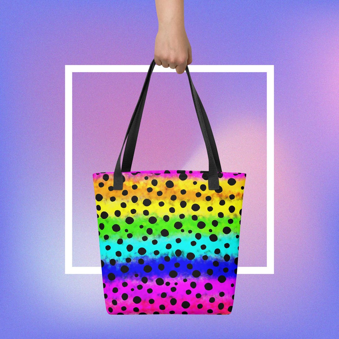 Rainbow Quirk Tote Bag, Party Accessory, LGBTQ Pride Style, Colorful ...