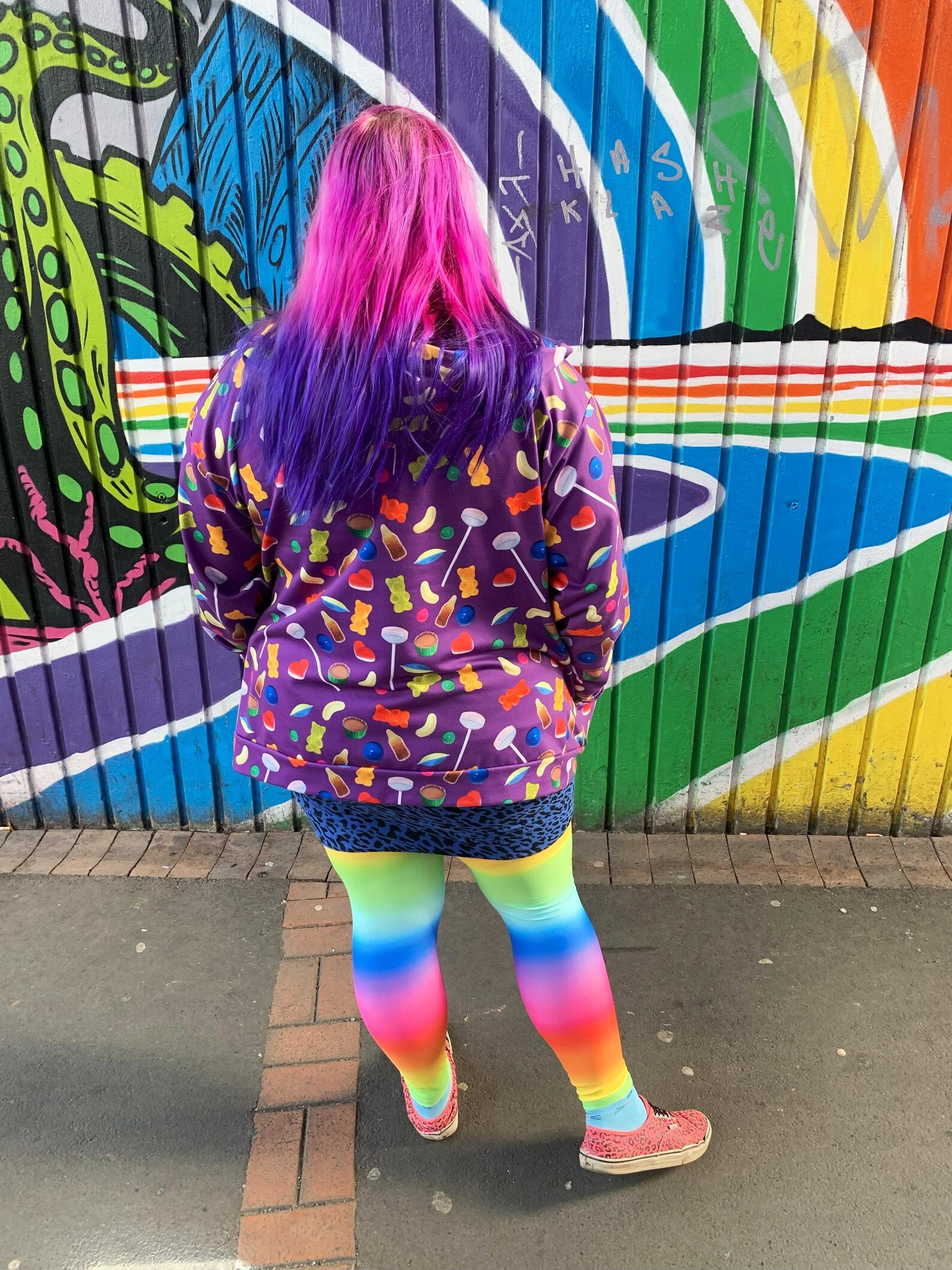 Rainbow Stripe Leggings, Multi Color Style, LGBTQ Pride, Printed ...