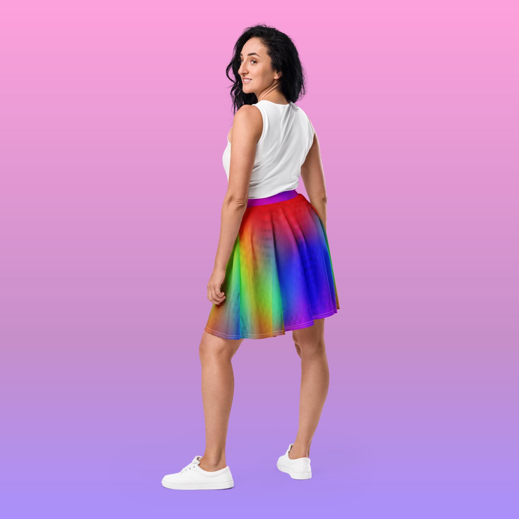 Rainbow Blur Skater Skirt, Funky Kawaii Style, Alternative Vibes, LGBTQ ...