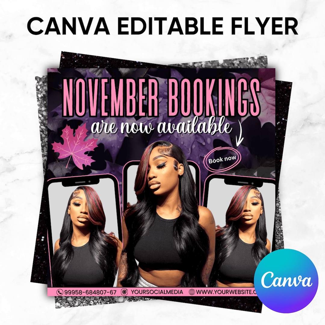 November Fall Booking Flyer, November Lash Bookings, November Bookings ...