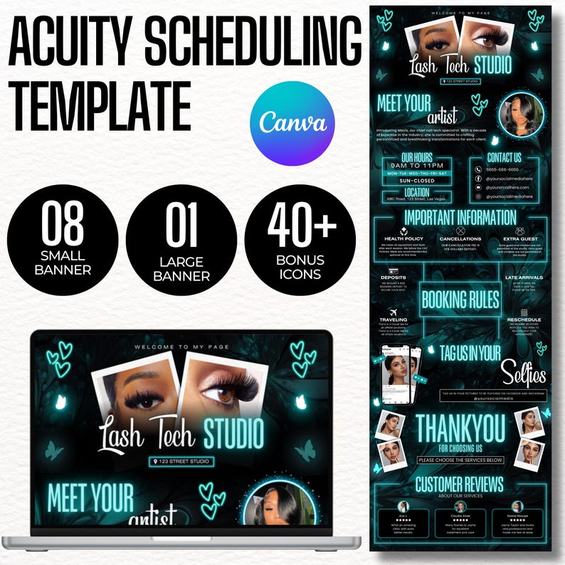Acuity Scheduling Template, Hair Stylist Branding, Hair Stylist Acuity ...