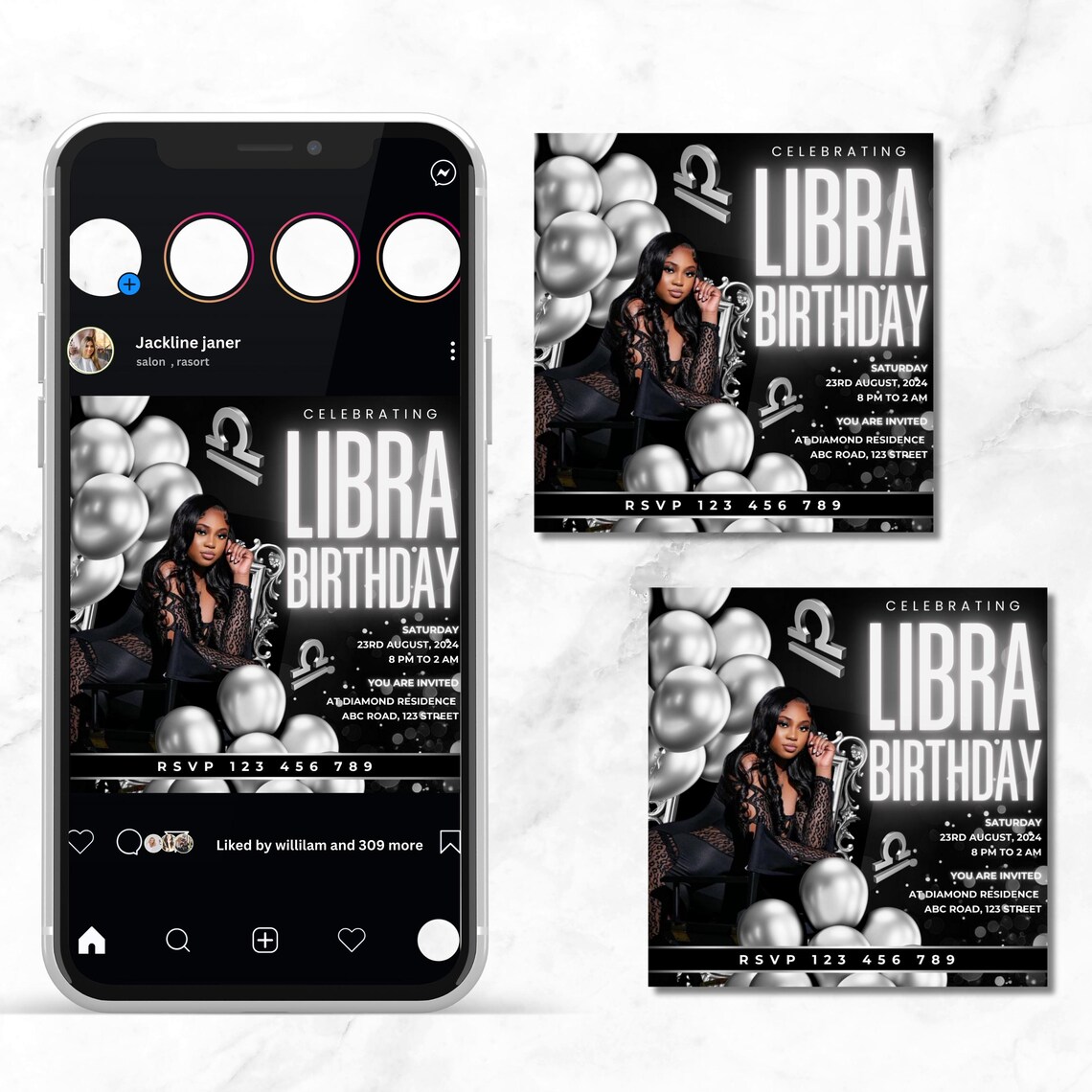 Libra Birthday Flyer, Birthday Girl, Birthday Template, Party Flyer ...