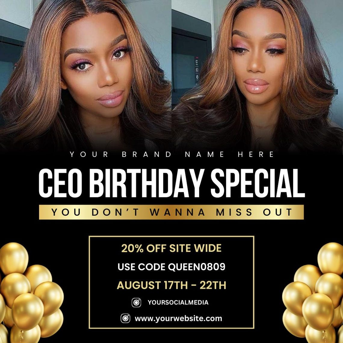 CEO Birthday Sale Flyer, DIY Flyer Template Design, Special Offers ...