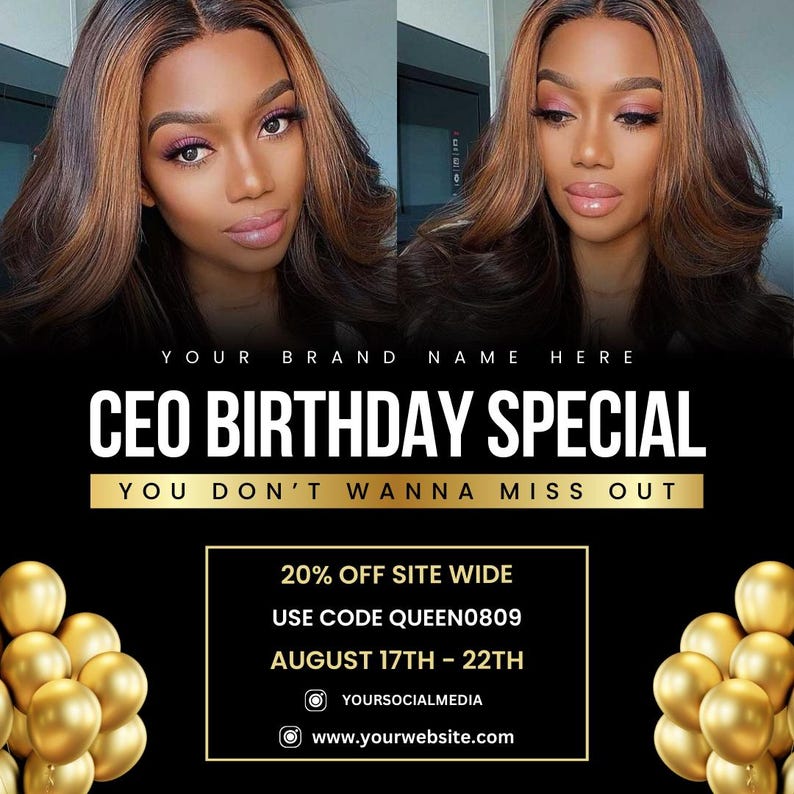 CEO Birthday Sale Flyer, DIY Flyer Template Design, Special Offers ...
