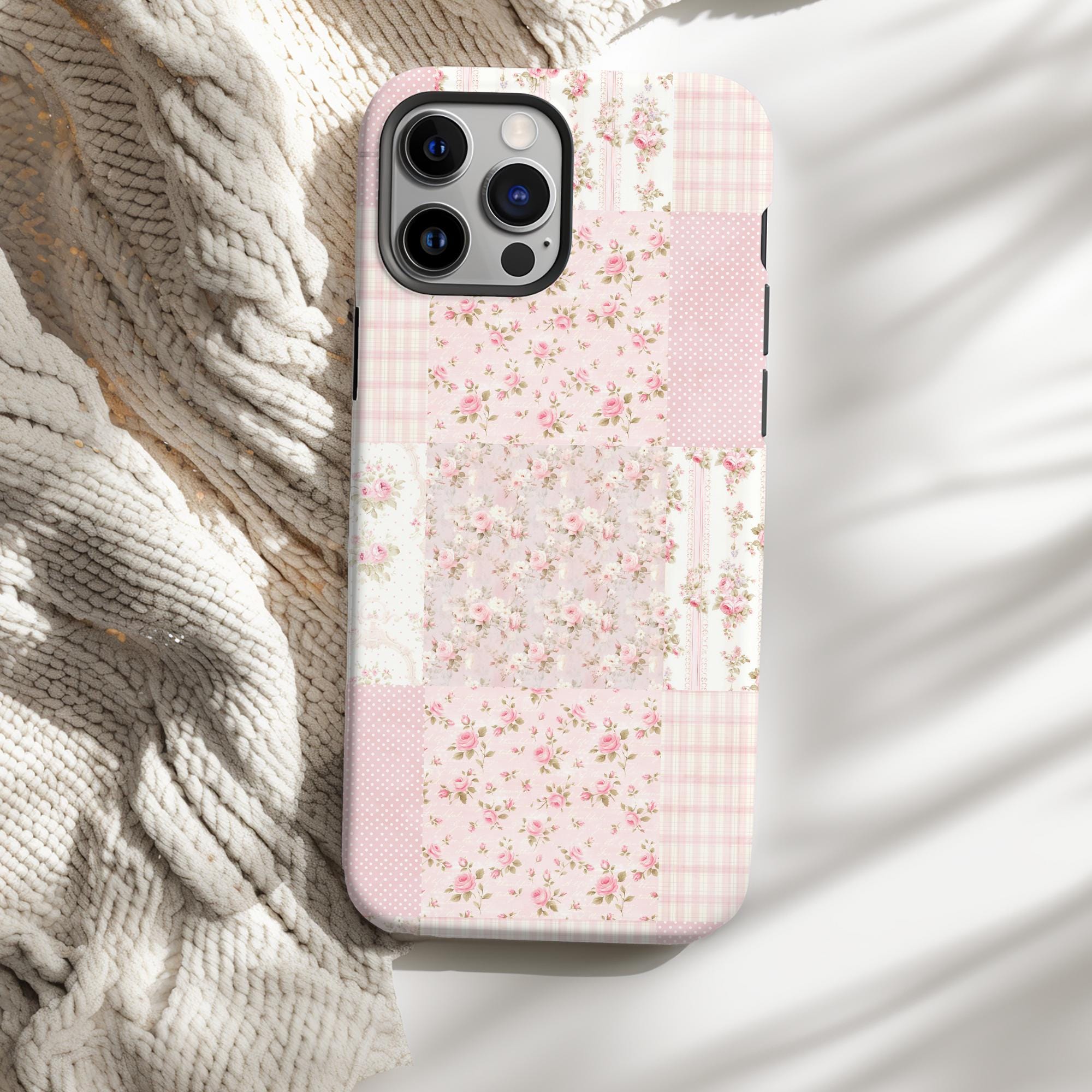 Quilt Patchwork Phone Case, Floral Quilt Phone Case, Shabby Chic iPhone ...