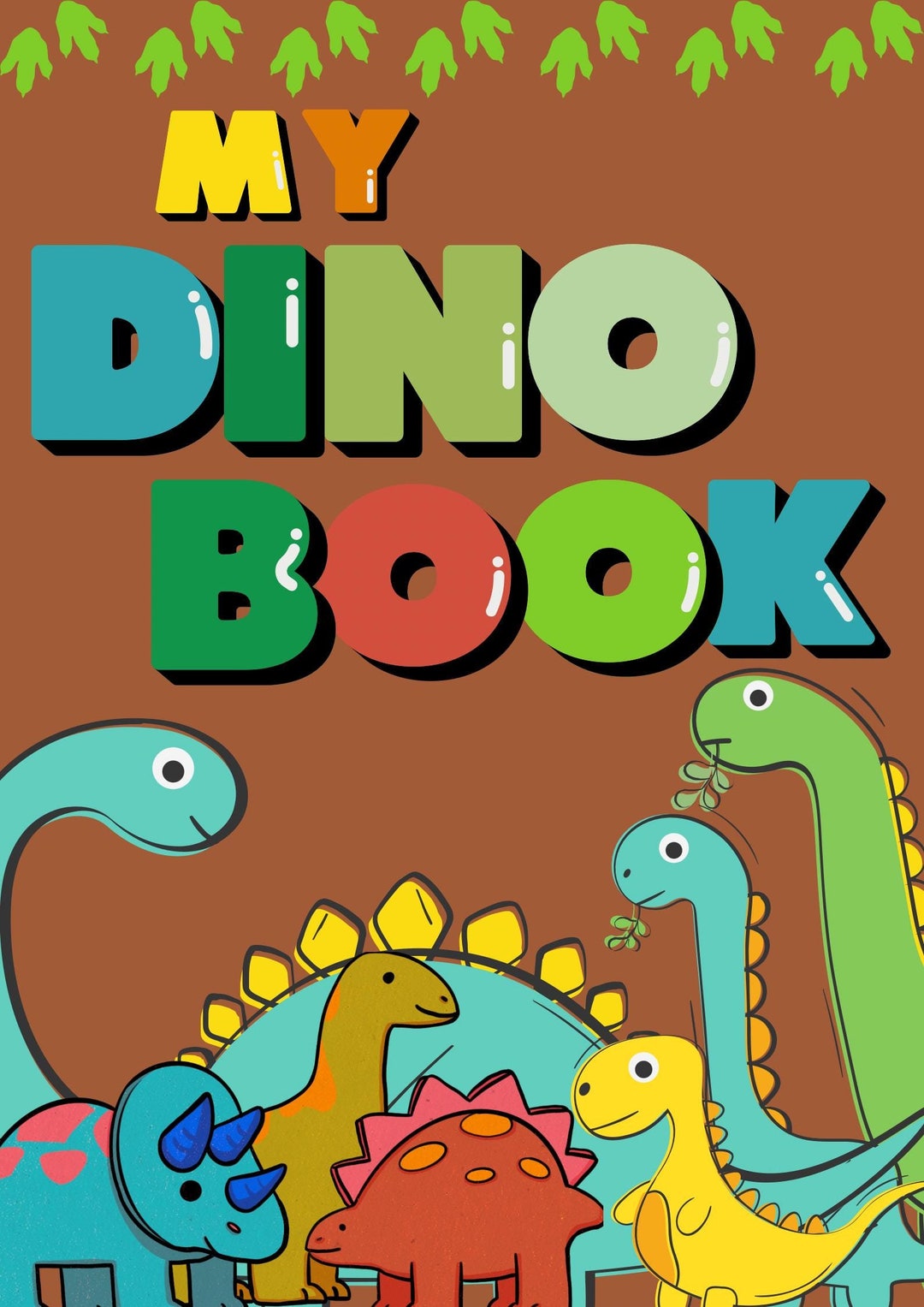 My Dino Book Dinosaur Animals Color Fun Kids Children Toddler Coloring ...