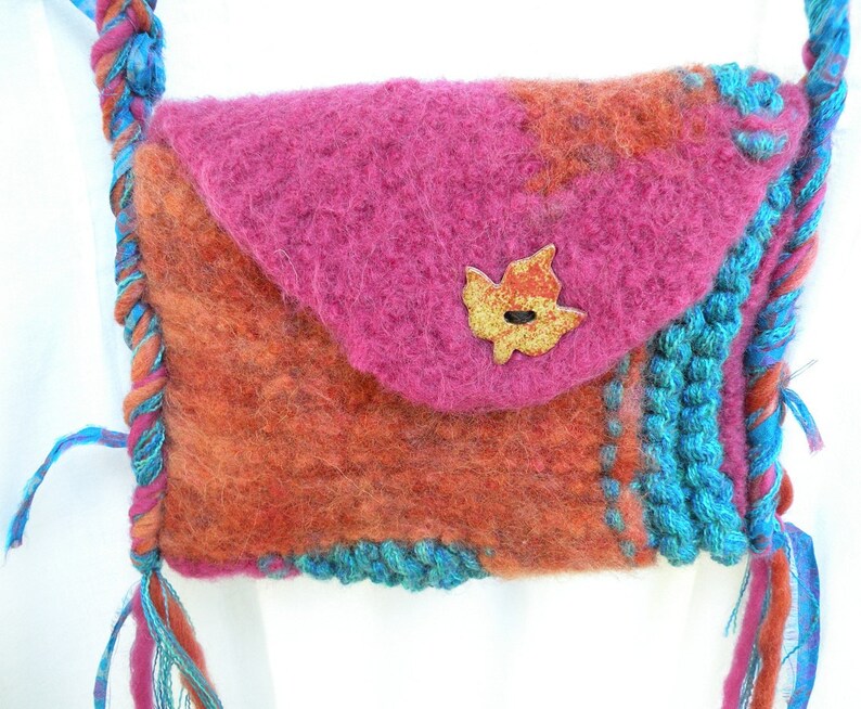 Felt Wool Purse, Small Felted Wool Handbag, Fiber Art Bohemian Bag ...