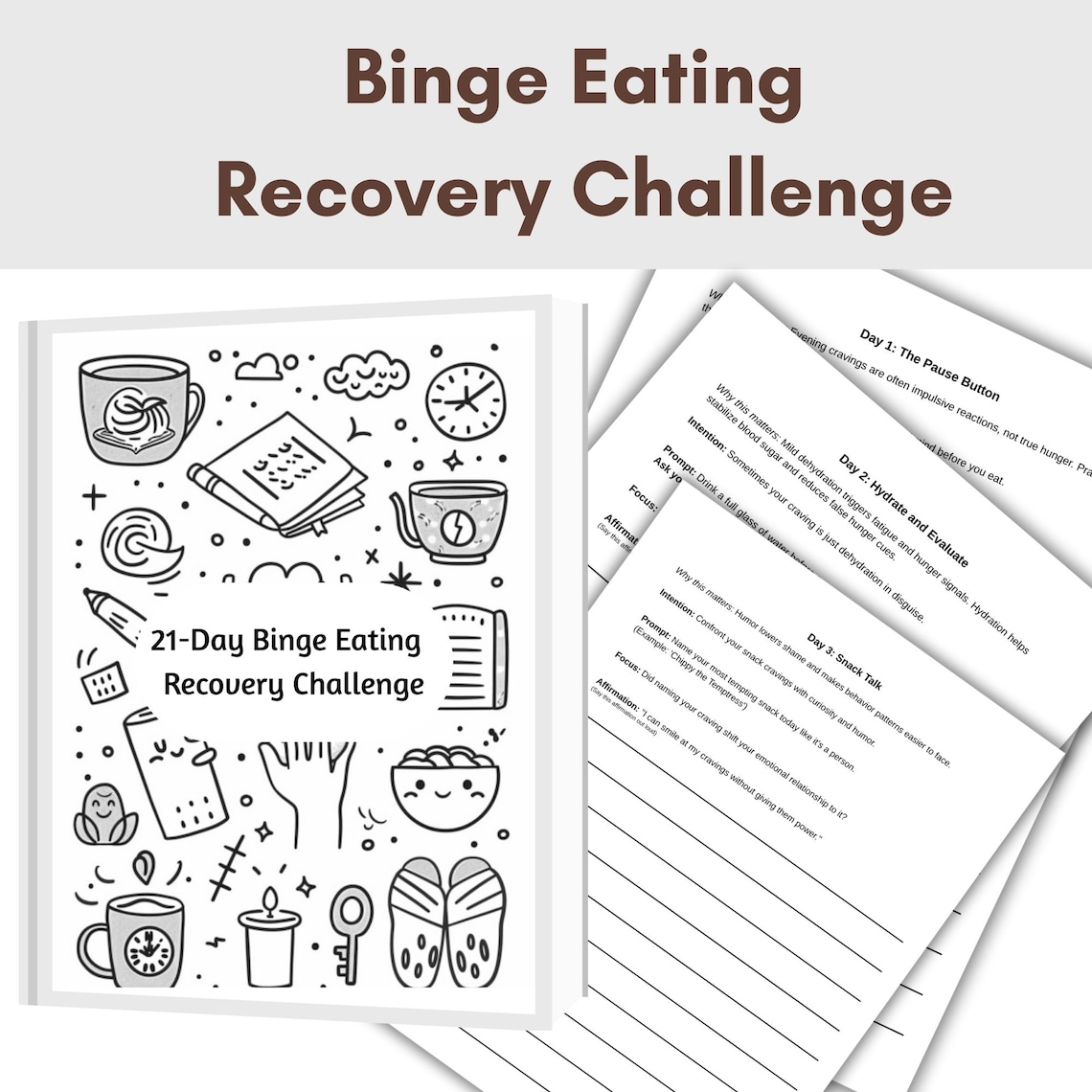 21 Day Binge Eating Recovery Journal | Mind Rewire Challenge (printable ...