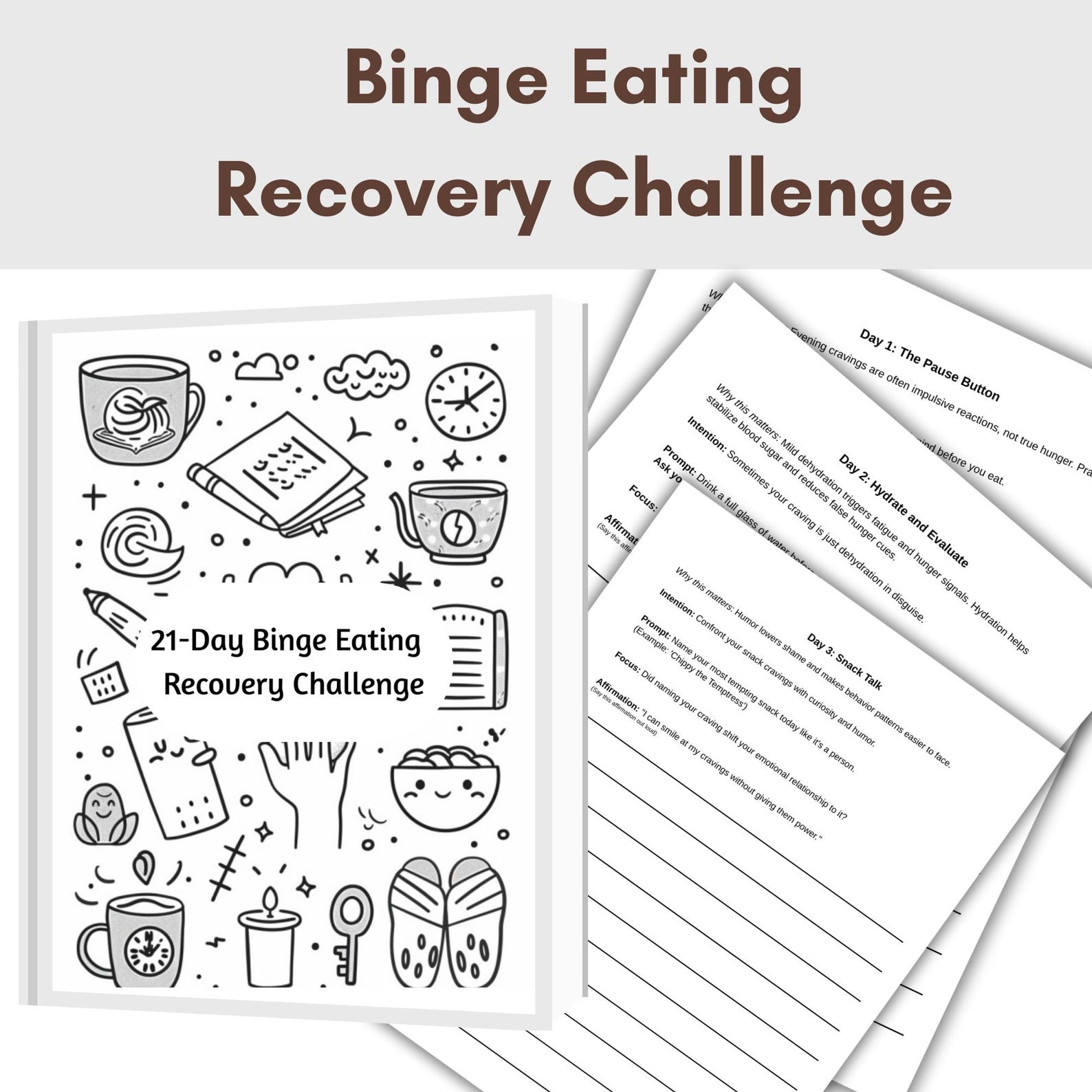 21 Day Binge Eating Recovery Journal | Mind Rewire Challenge (printable ...