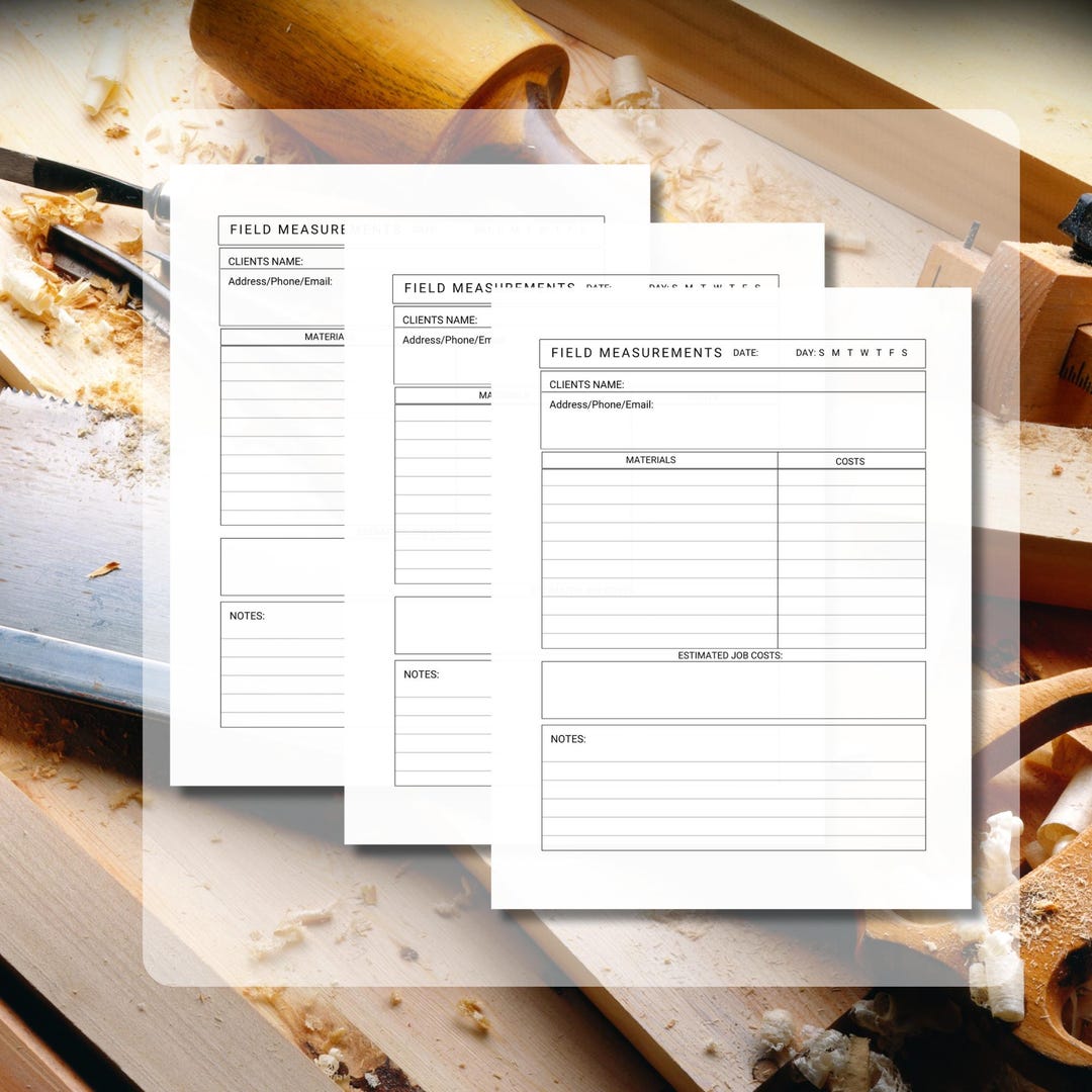 Field Measurements & Client Information Template For: Carpenter ...