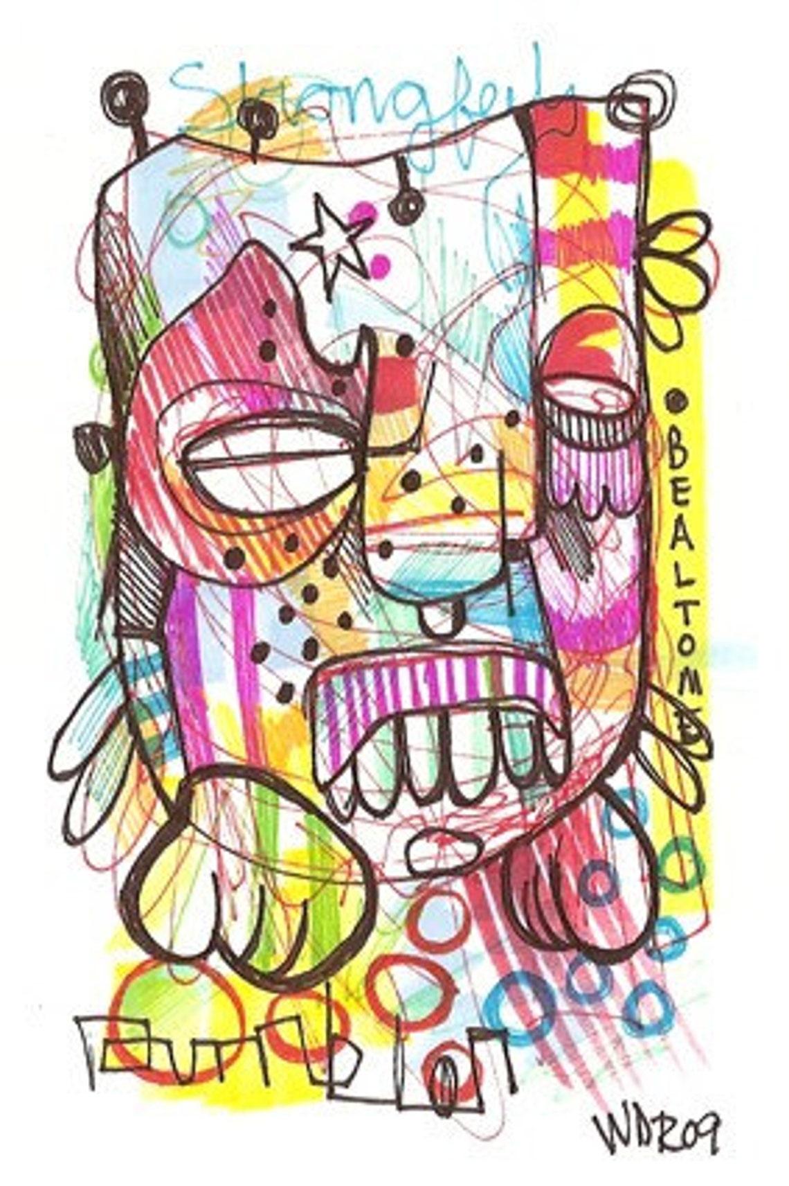 Mighty Fumbler Original Illustration on Bristol 4 X | Etsy