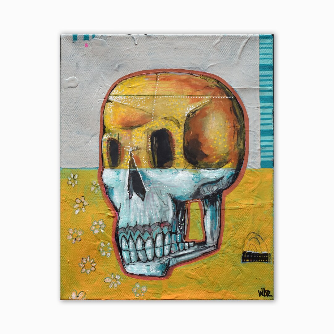 Skull Study No.5 (sublime) - Original Mixed Media on Canvas - Etsy