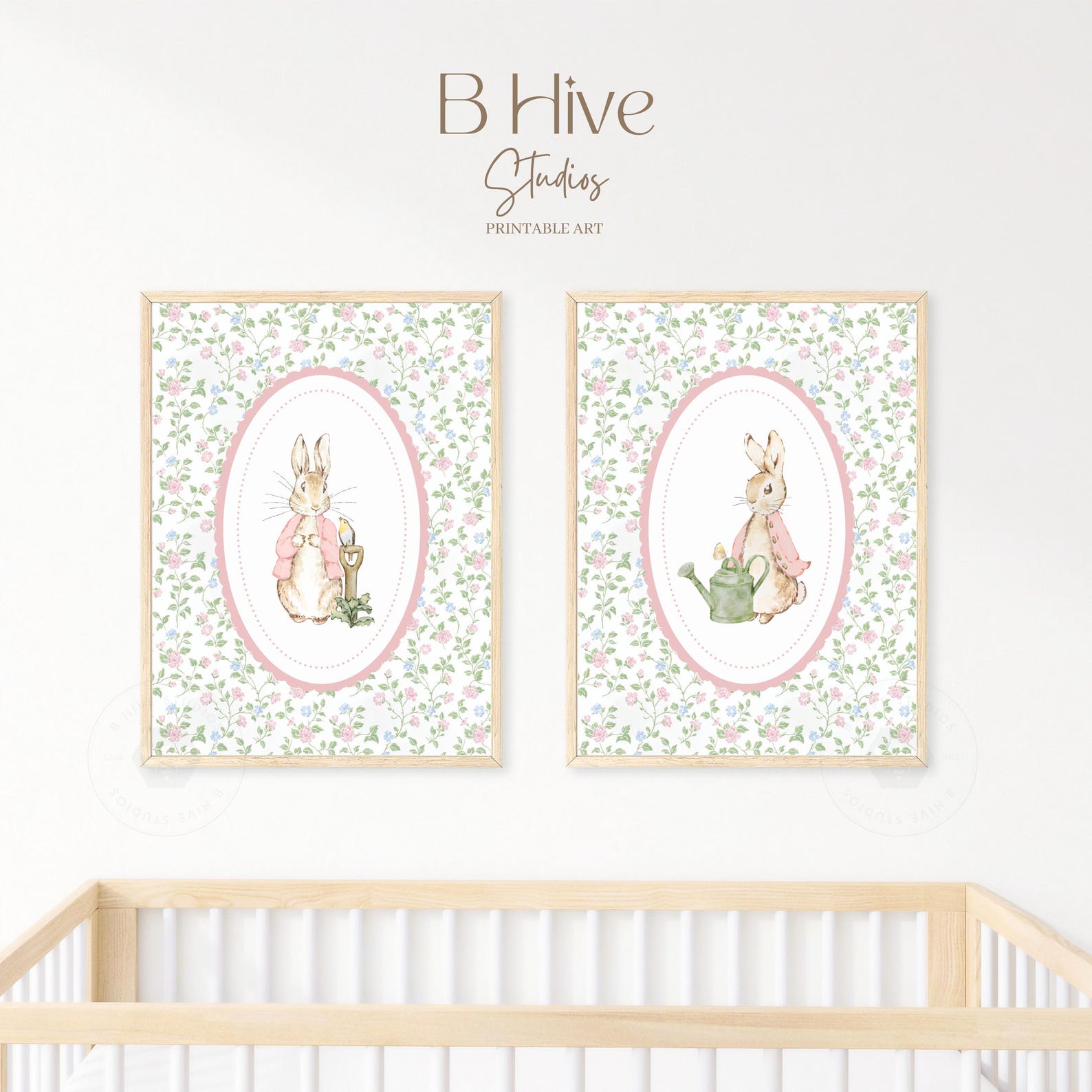 Peter Rabbit Nursery Art, Vintage Wall Prints, Beatrix Potter, Flower ...