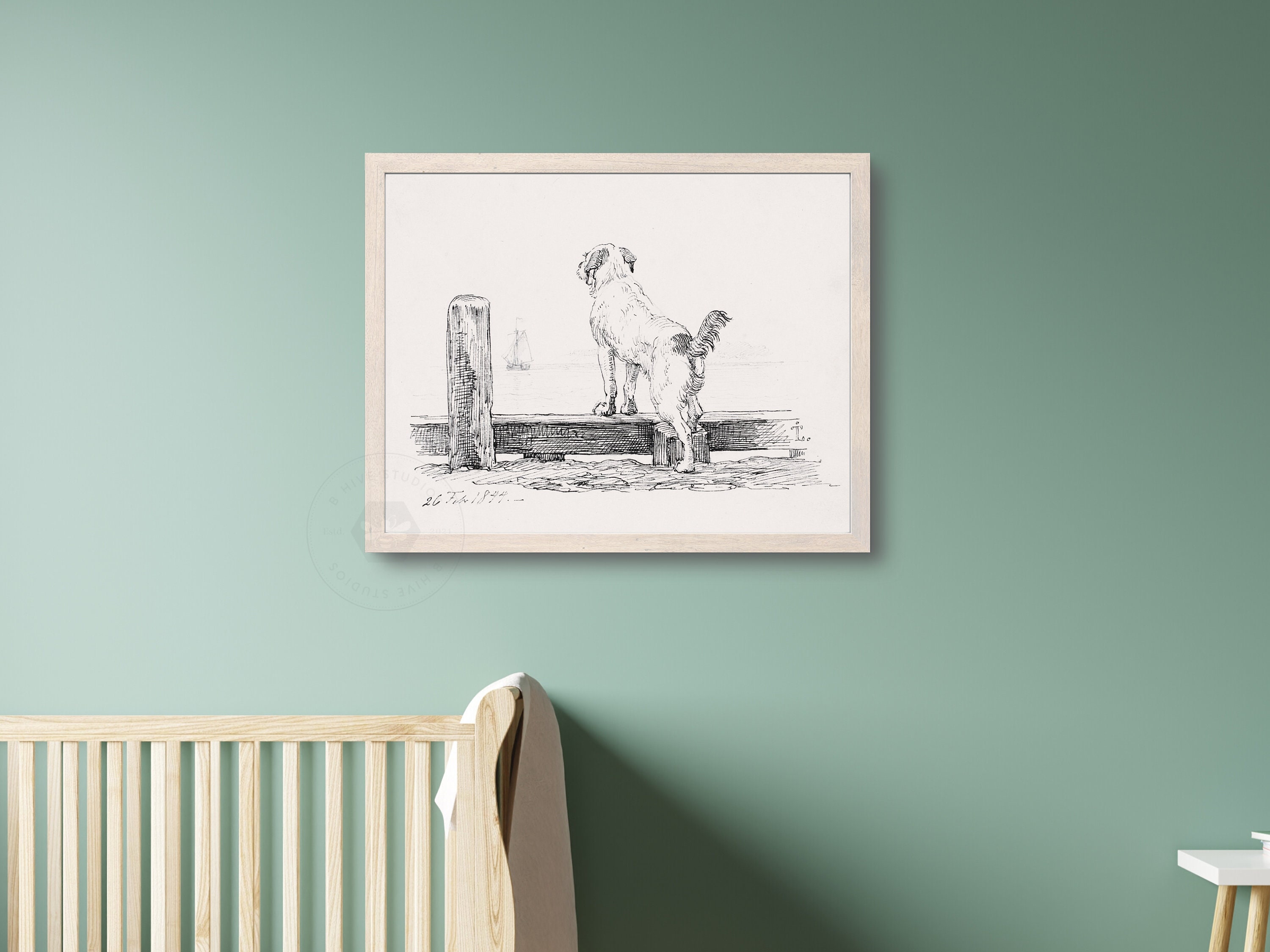 Vintage Nursery Dog Prints Puppy Dog Illustration Boy Wall - Etsy