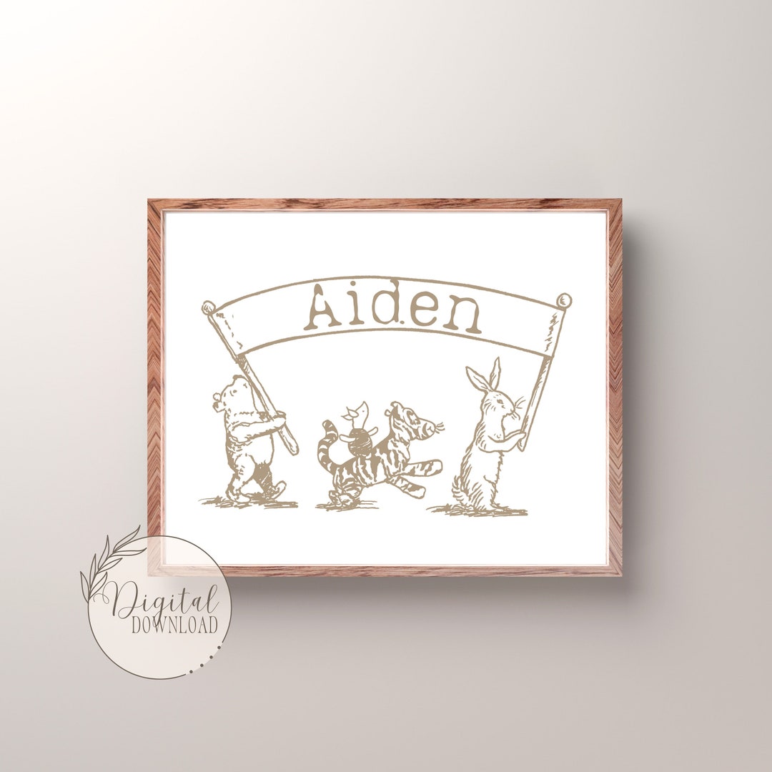 Winnie the Pooh Nursery Art, Vintage Wall Prints, Winnie the Pooh Art ...