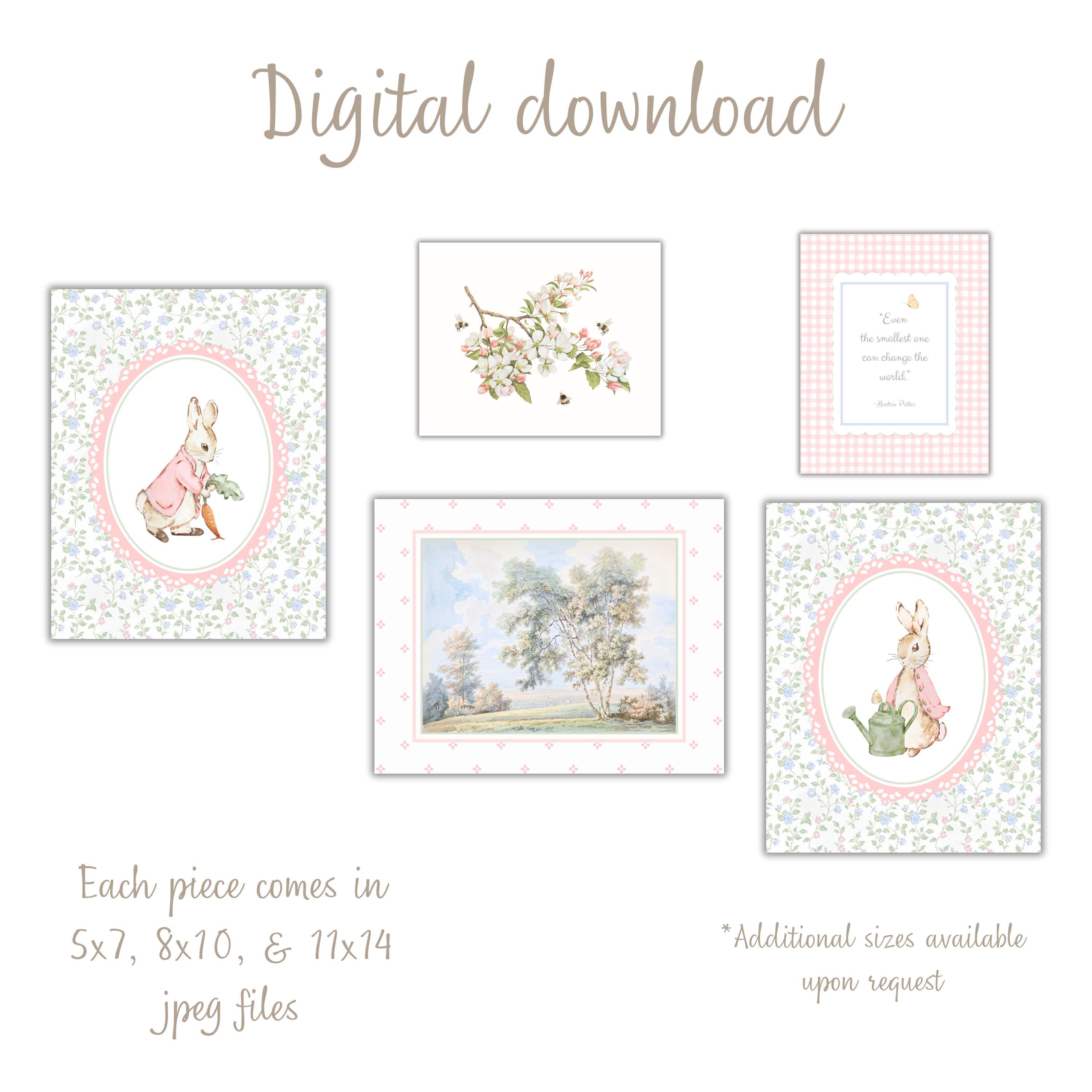 Peter Rabbit Prints, Beatrix Potter, Nursery Wall Art, Vintage Nursery ...
