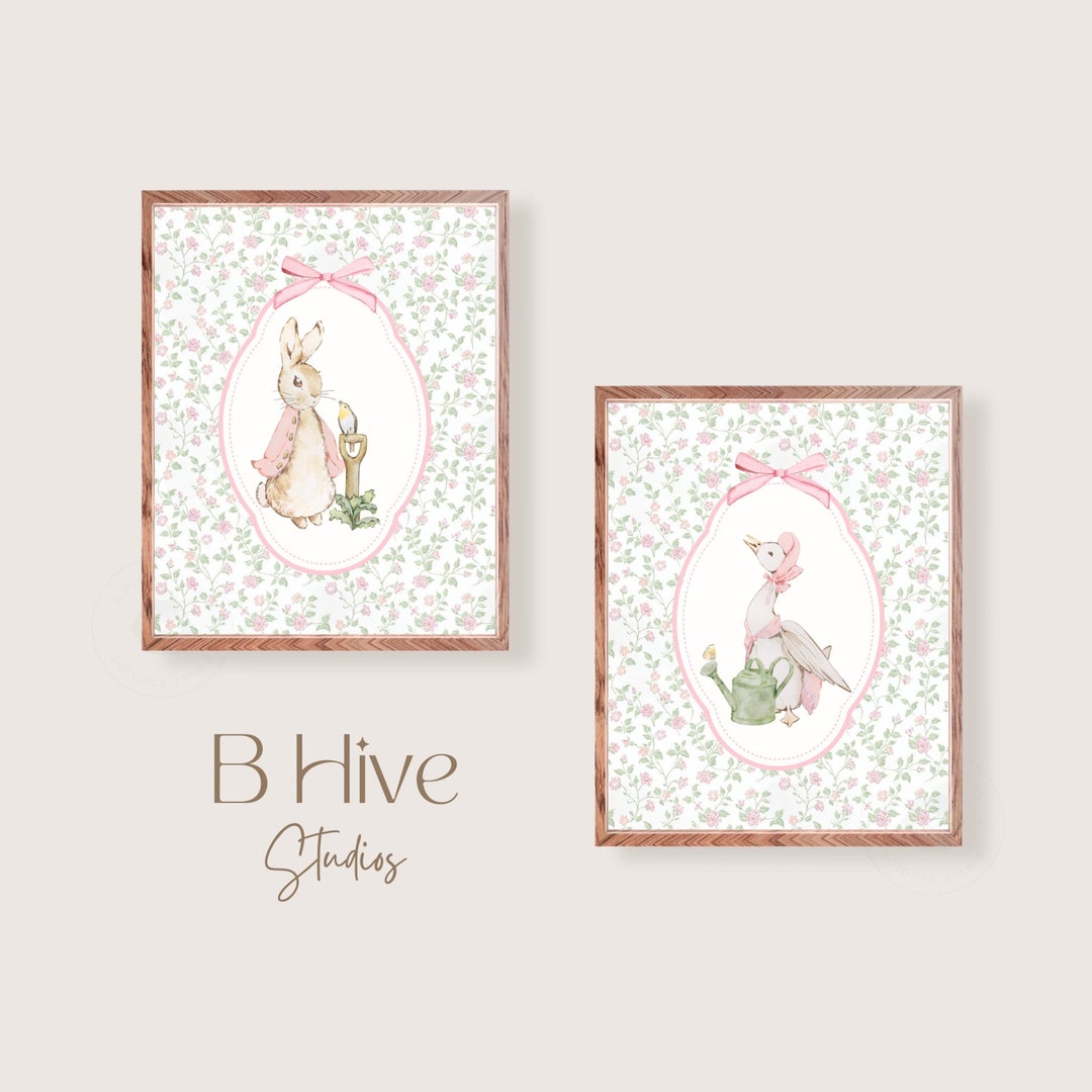 Peter Rabbit Nursery Art Prints, Beatrix Potter, Goose Decor, Vintage ...
