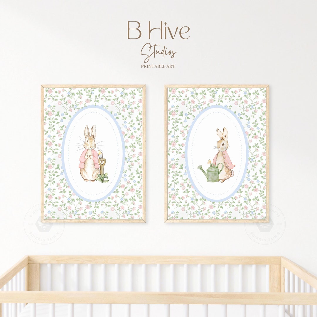Vintage Peter Rabbit Nursery Art Prints, Beatrix Potter, Nursery Wall ...