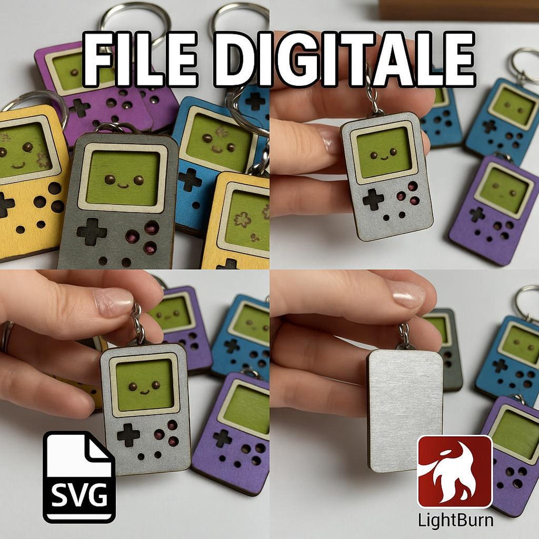 Gamer Keychain - Digital SVG File Kawaii Console Keychain - Laser ...