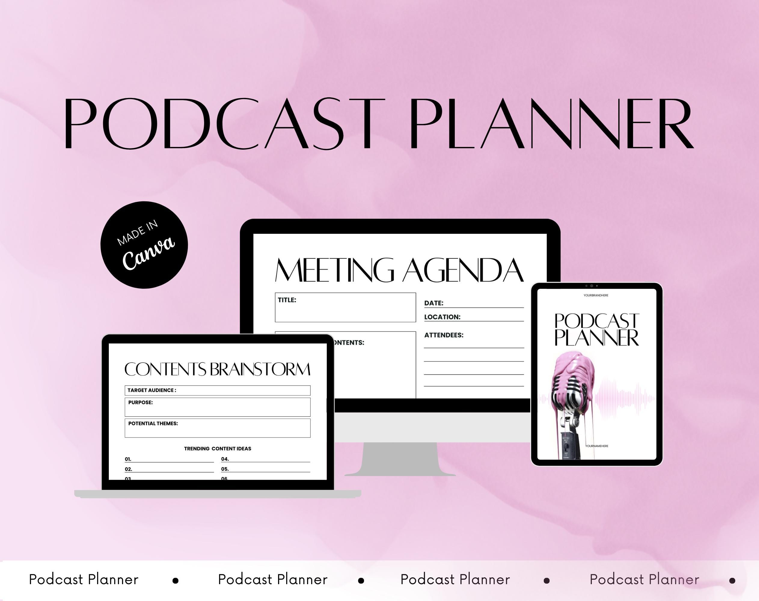 Canva Template Podcast Planner | Podcast Planner | Digital Podcast ...