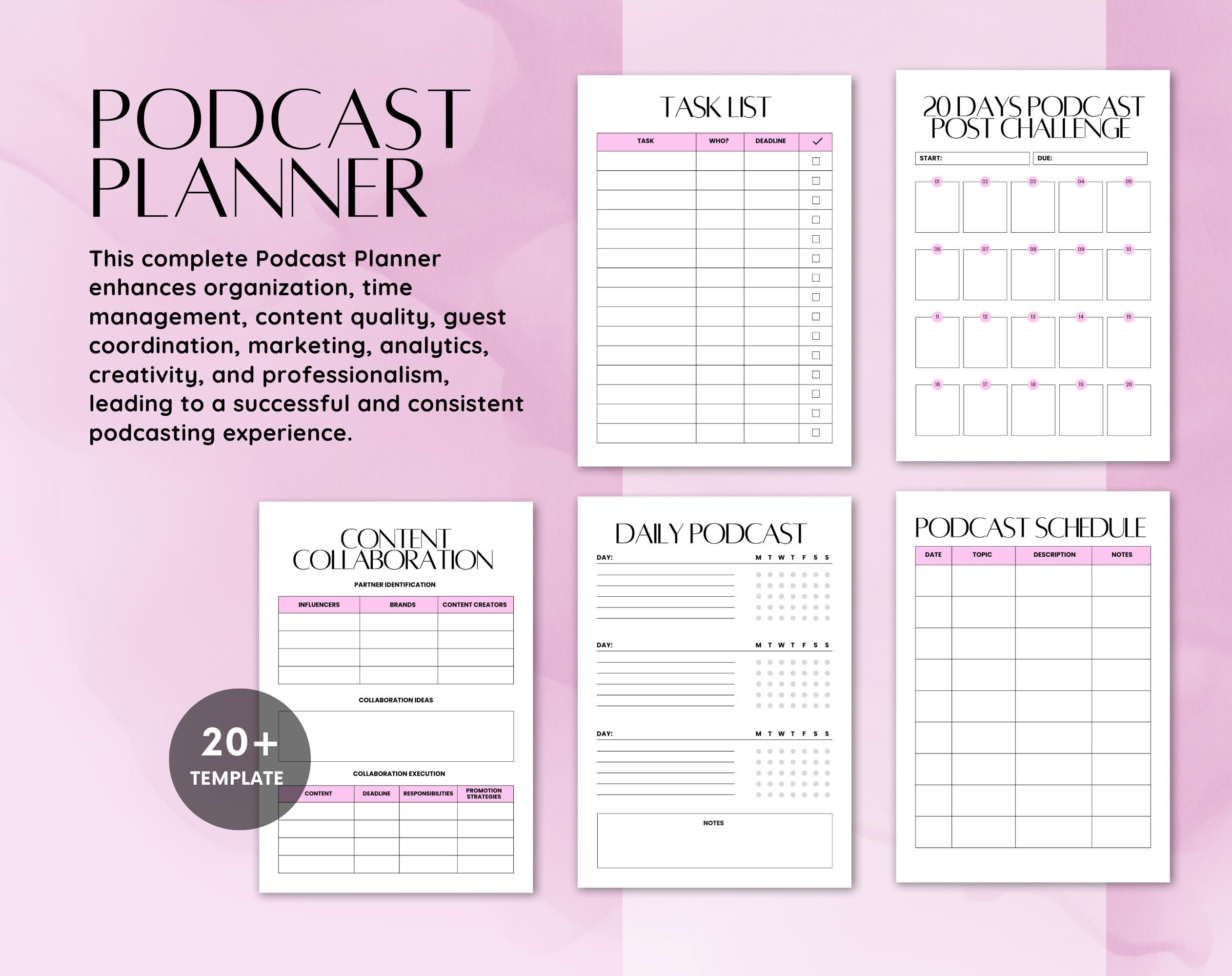 Canva Template Podcast Planner | Podcast Planner | Digital Podcast ...