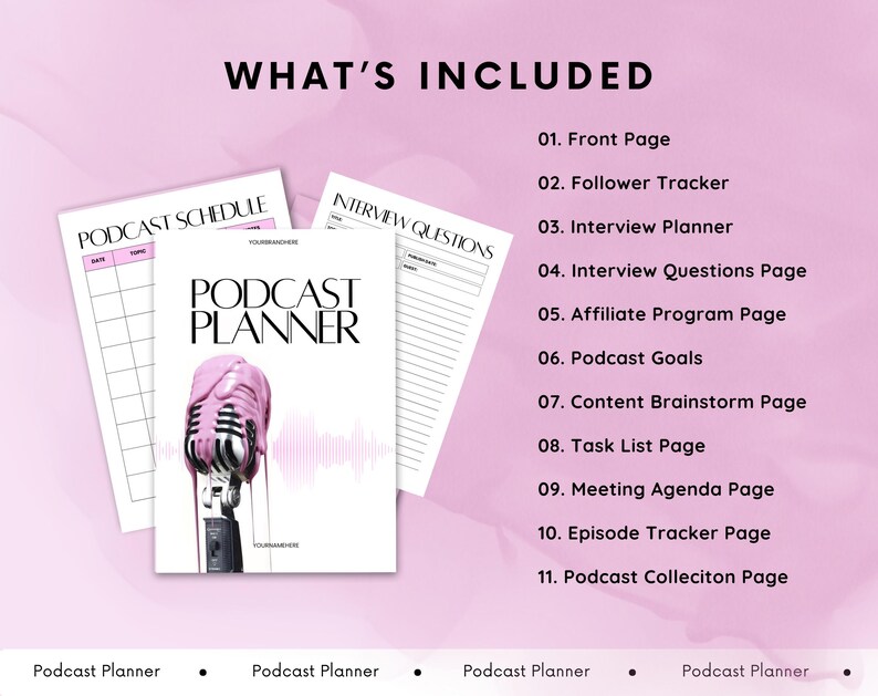 Canva Template Podcast Planner | Podcast Planner | Digital Podcast ...