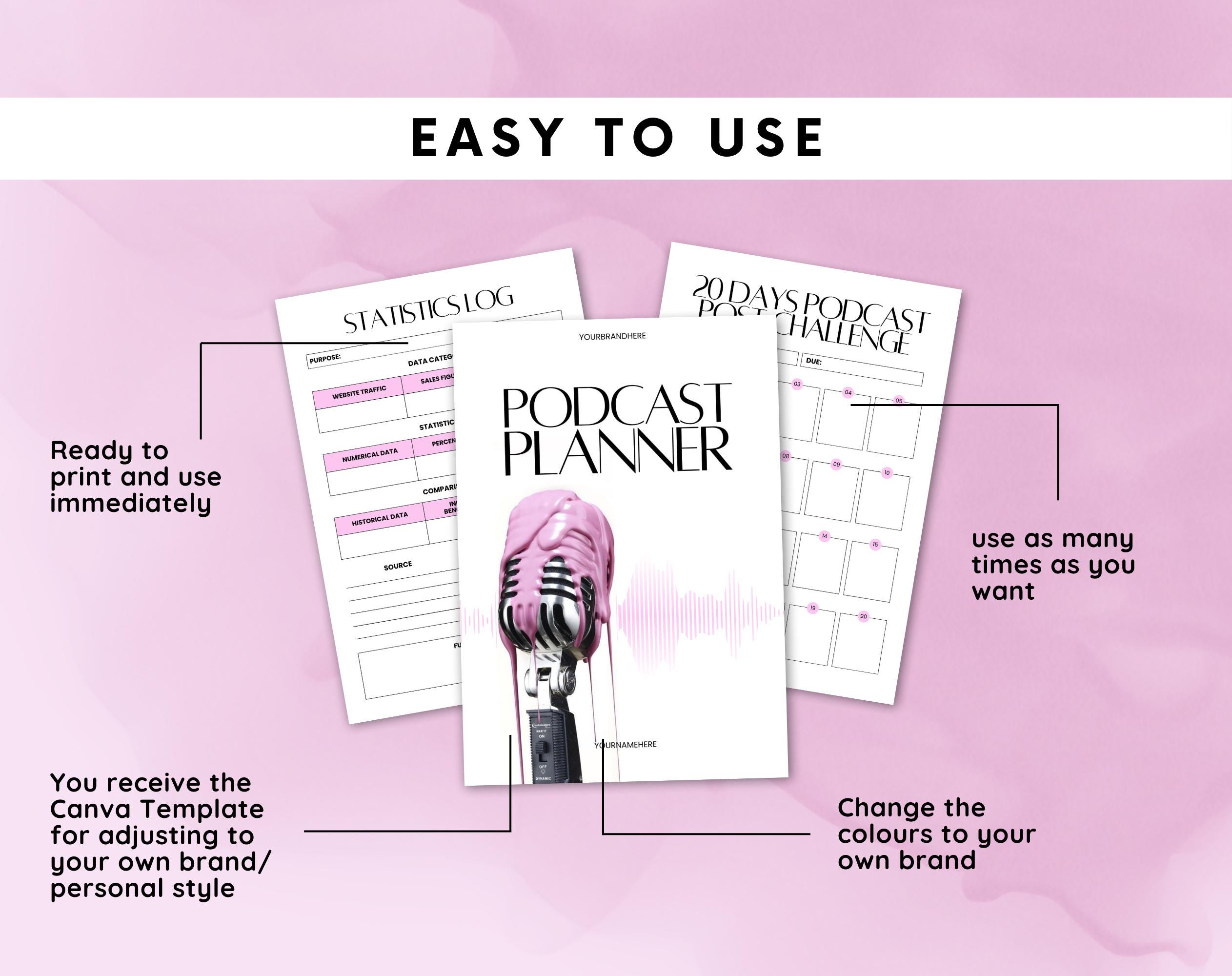 Canva Template Podcast Planner | Podcast Planner | Digital Podcast ...