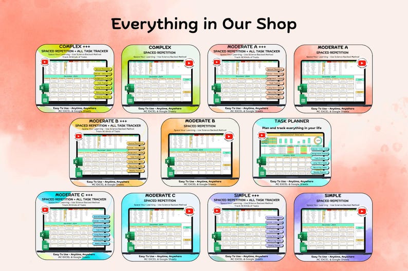 Spaced Repetition Student Planner Digital Template Study Planner ...