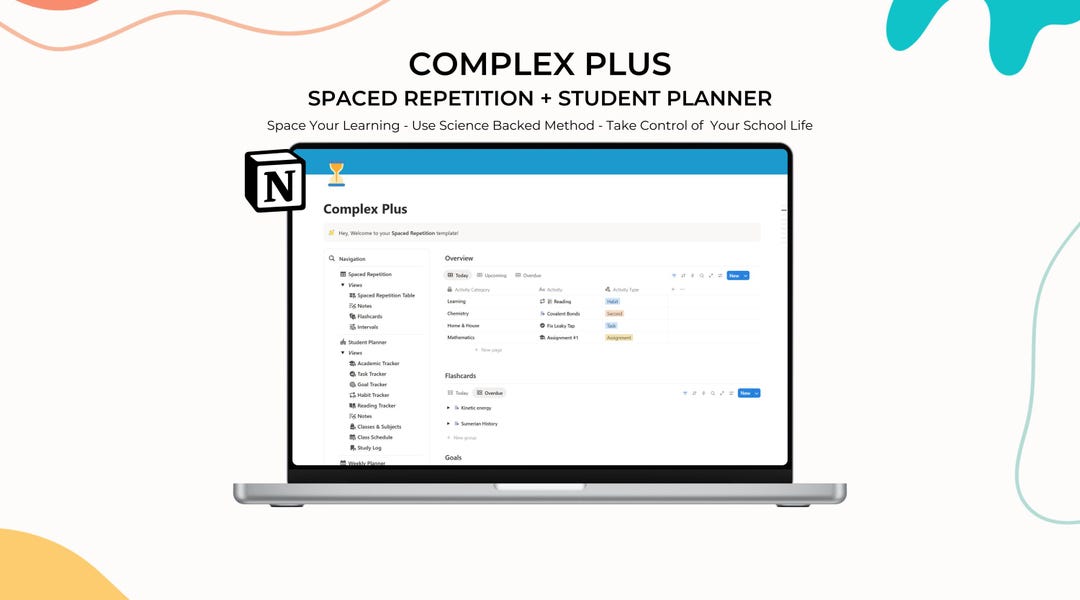 Spaced Repetition Notion Academic Student Planner Revision Tracker ...
