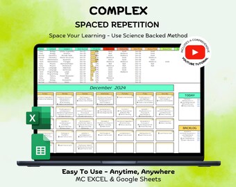 Spaced Repetition Student Planner Digital Template Study Planner ...