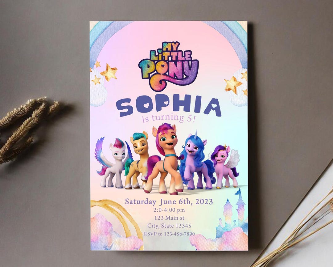 My Little Pony Birthday Invitation, Birthday Invitation Digital ...