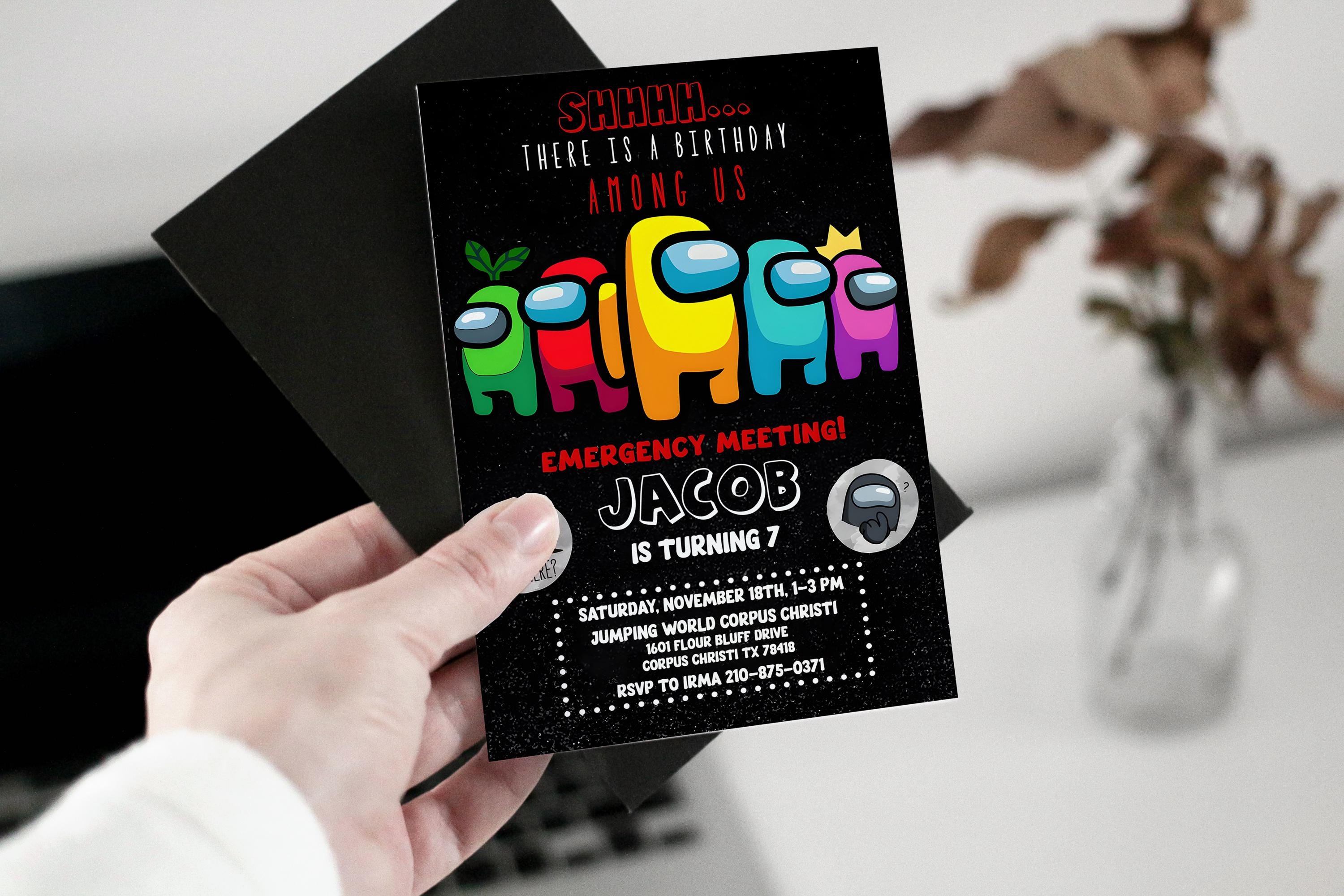 Among Us Birthday Invitation, Birthday Invitation Digital, Invitations ...