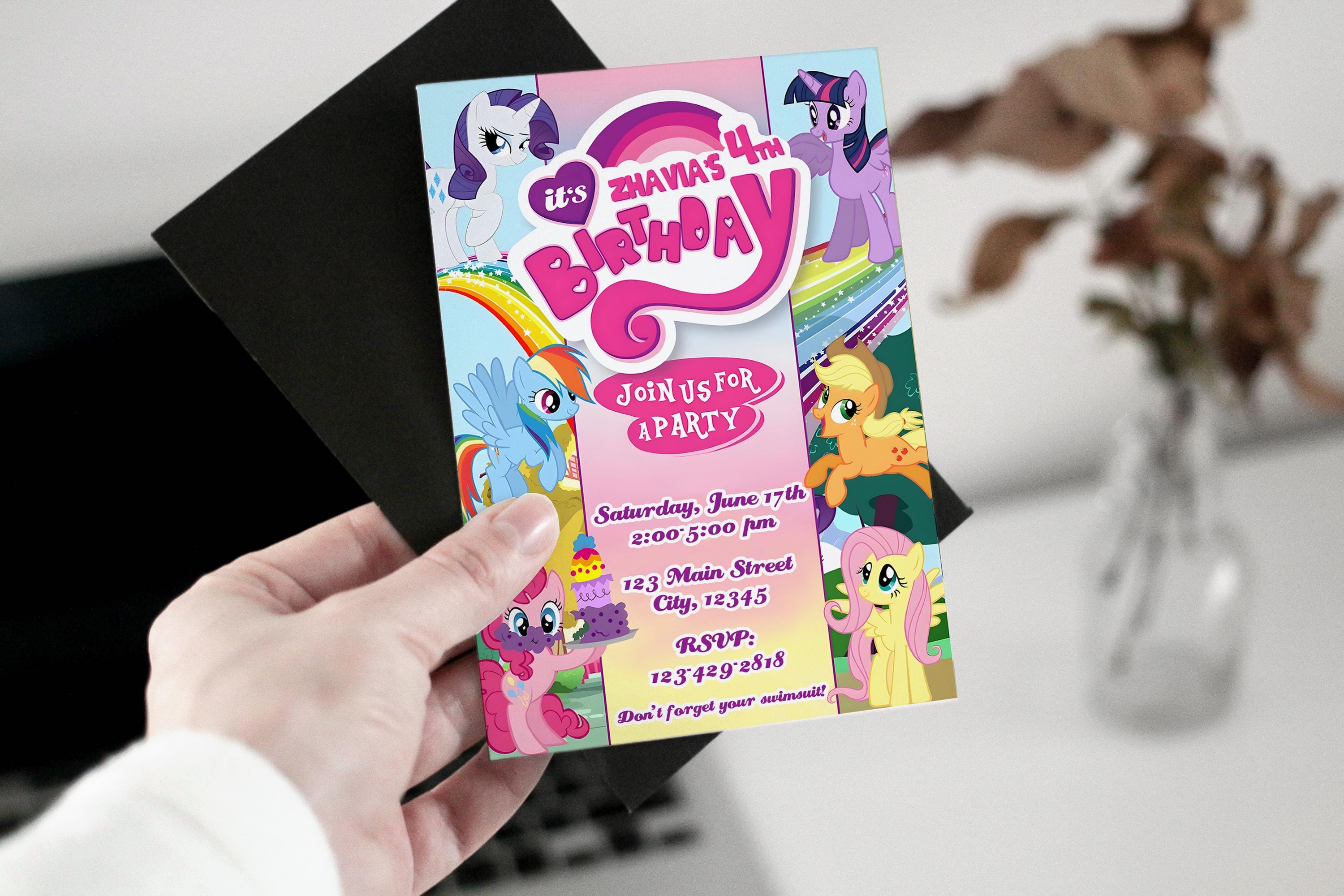 My Little Pony Birthday Invitation, Birthday Invitation Digital ...