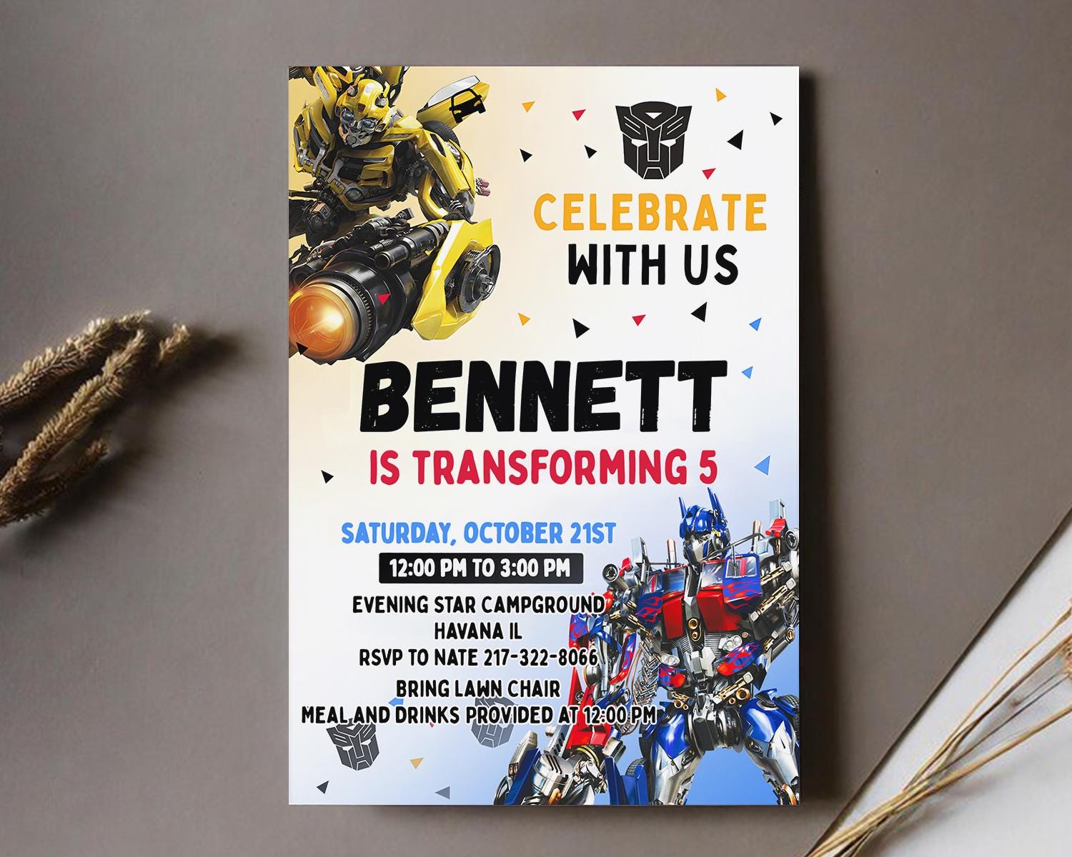Transformers Birthday Invitation, Birthday Invitation Digital ...