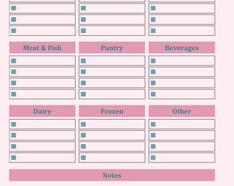 Digital Grocery List Template | Organized Shopping Planner | Printable ...