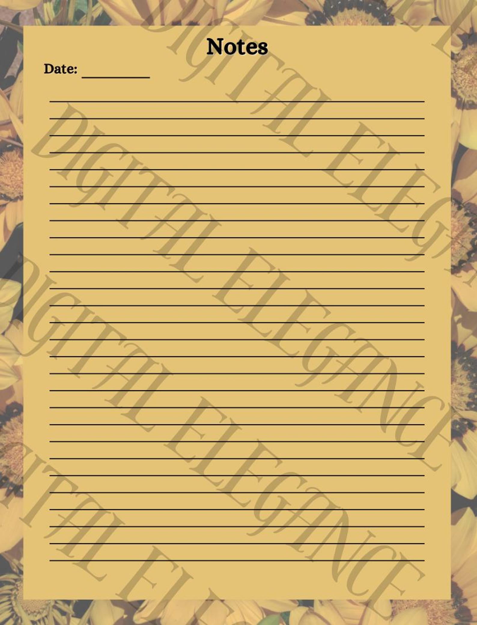 Lined Paper, Notes, Decorative Notes, Free Write Notes - Etsy