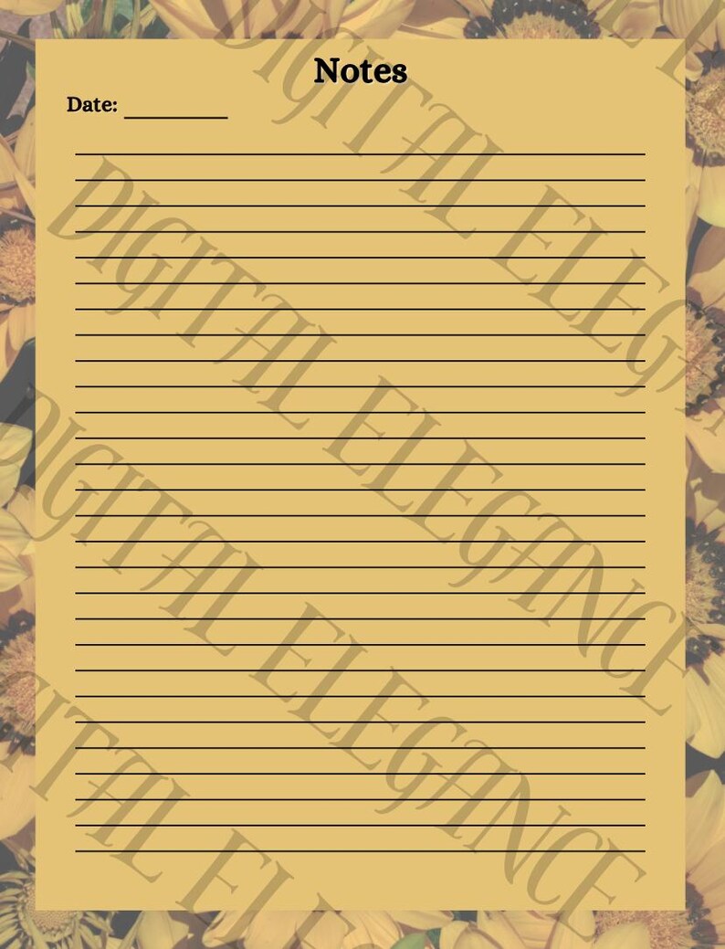 Lined Paper, Notes, Decorative Notes, Free Write Notes - Etsy