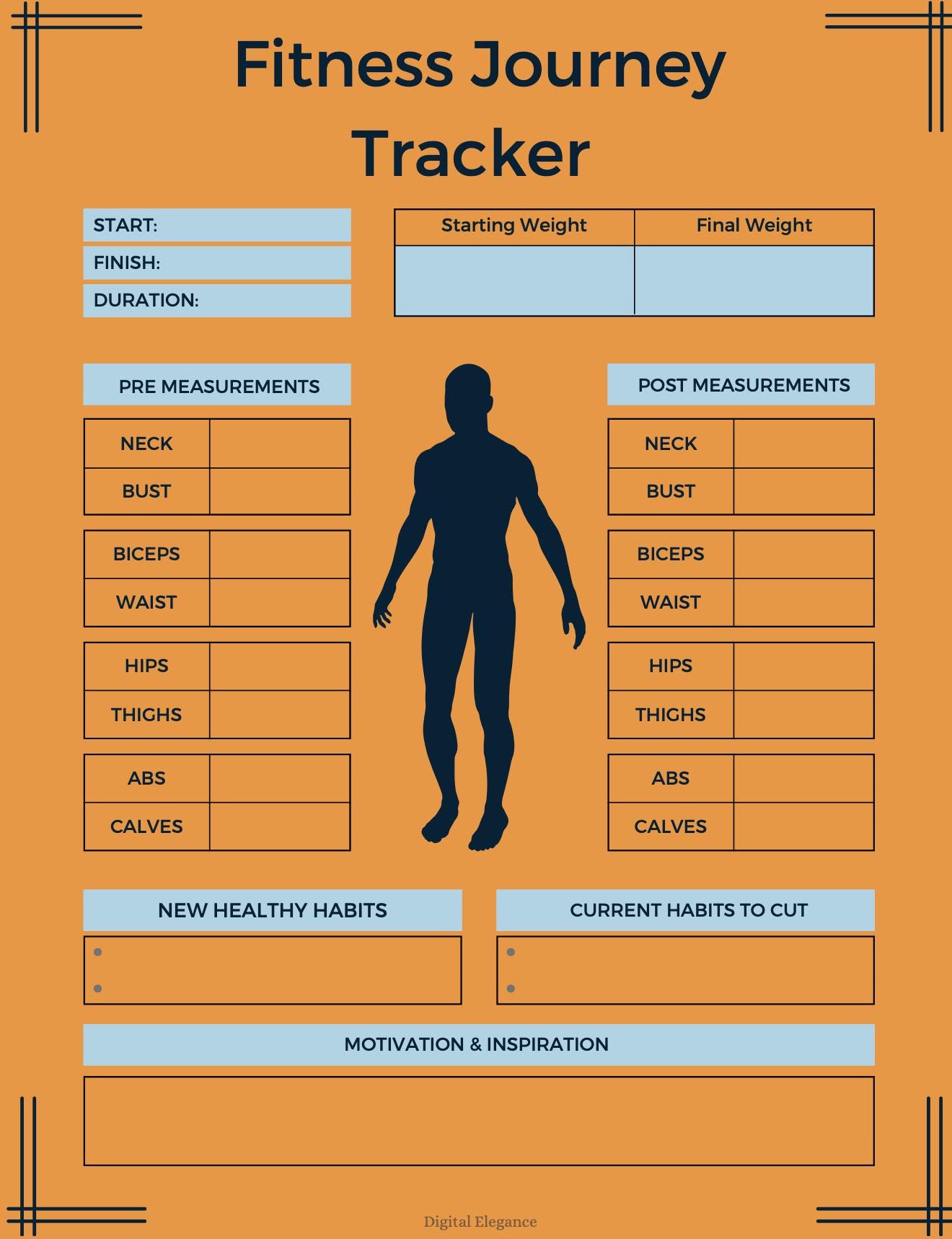 Ultimate Fitness Tracker: Before & After Measurements + Inspirational ...