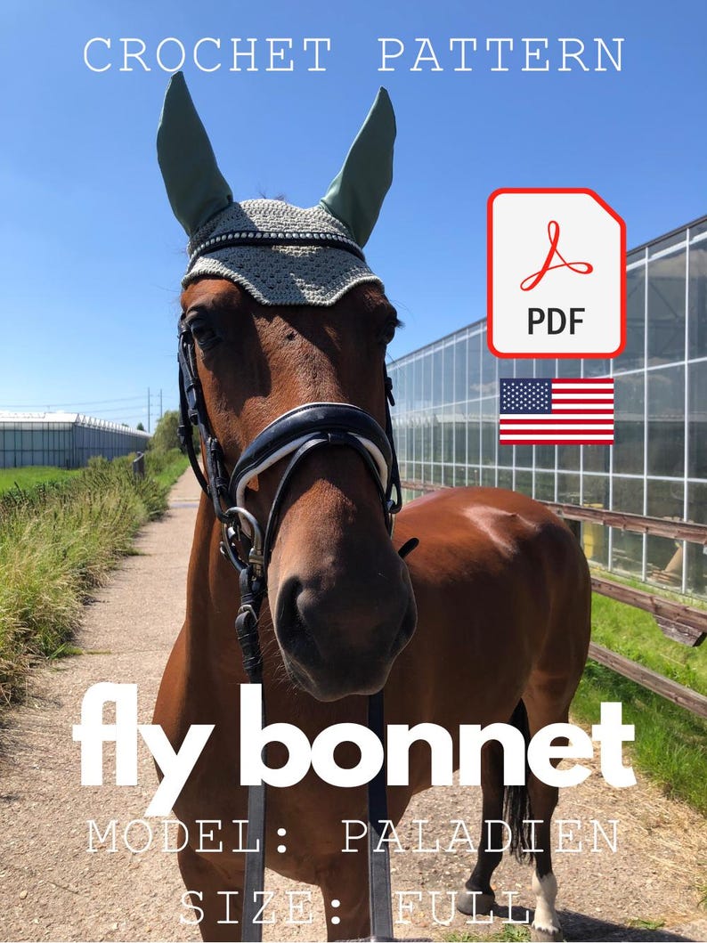 Horse Fly Bonnet (PDF File, Crochet Pattern, Incl Ear Template) - Etsy
