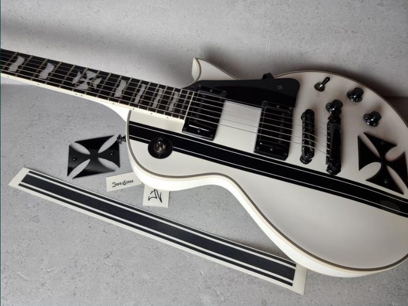 Metal Iron Cross Set James Hetfield Metallica DIY Decal Guitar Vinyl ...