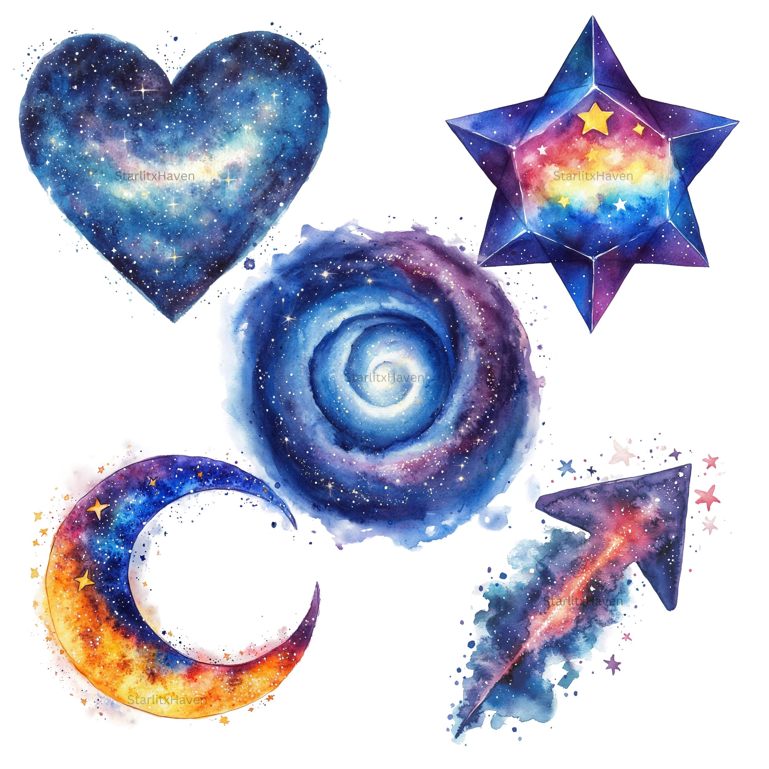 Cosmic Shape Clipart Stars, Hearts,4k PNG ,transparent Background ...
