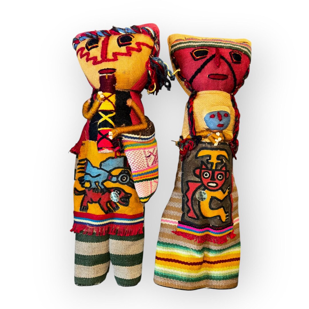 Peruvian Pachamama Dolls, 2 Dolls, Females&male, Religion, Burial Inka ...