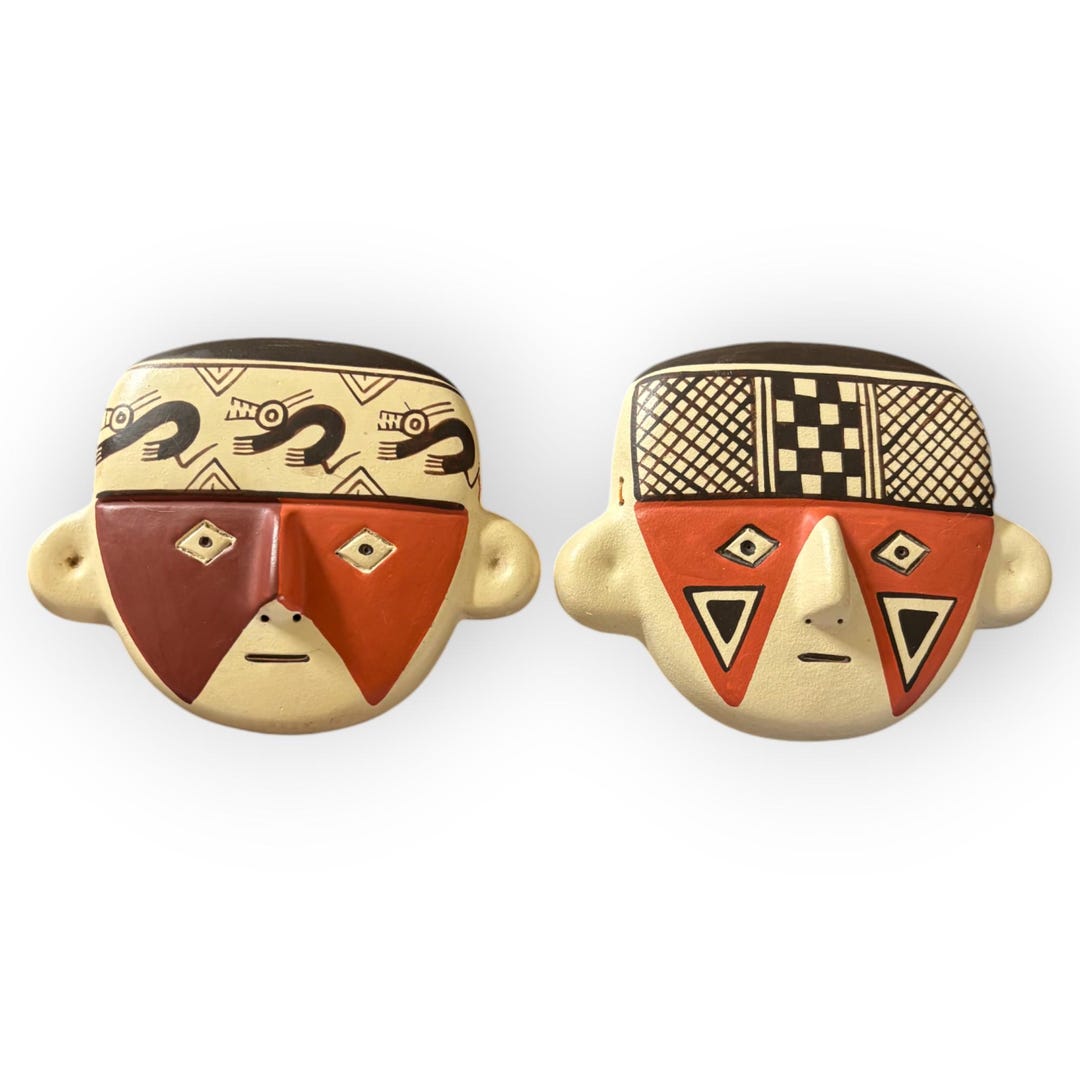 Handmade Ceramic Peruvian Mask: Decorative Home Decor Wall Art - Etsy