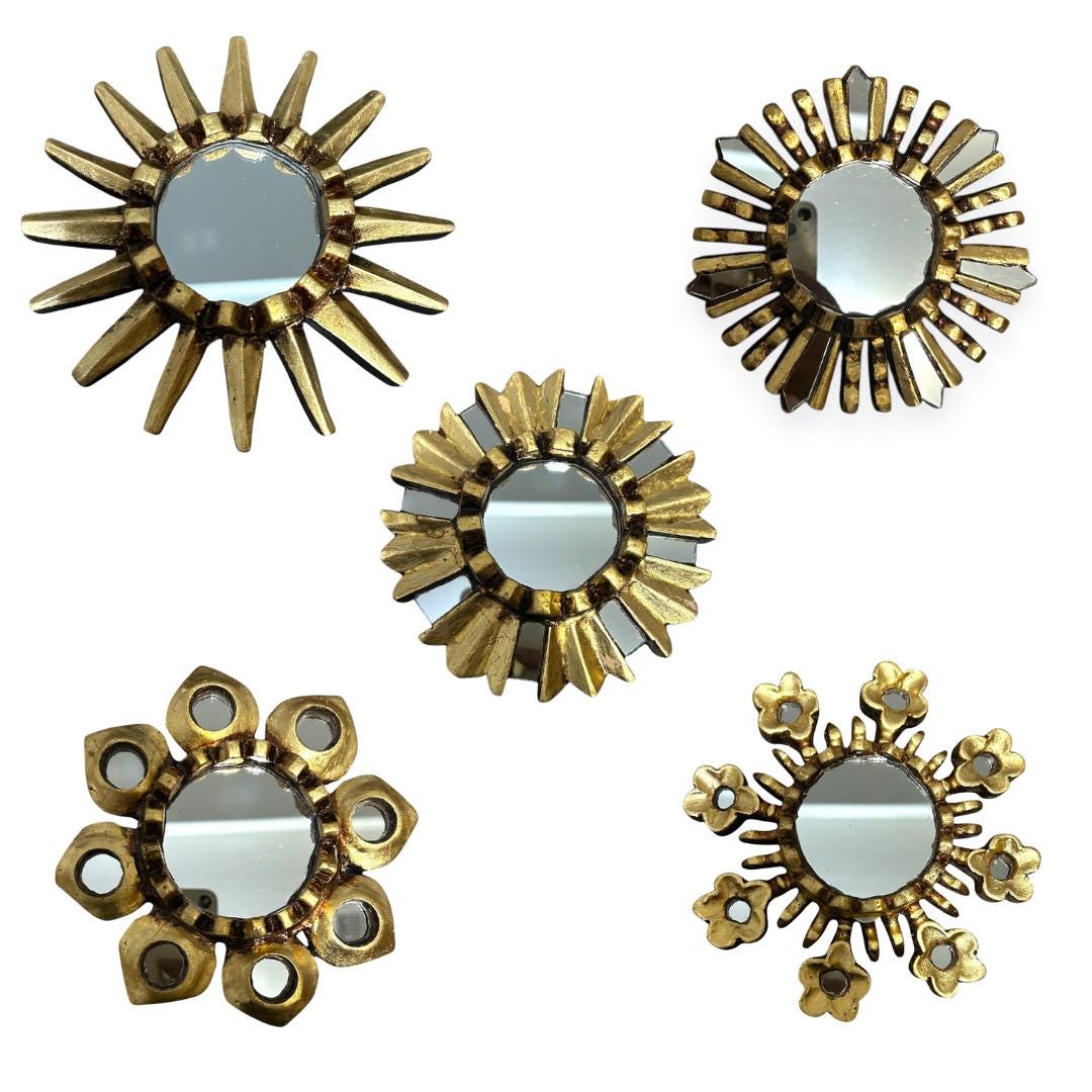 Gold Decorative Mirror 6 Sunburst, Starburst, Peruvian, Home Decor ...