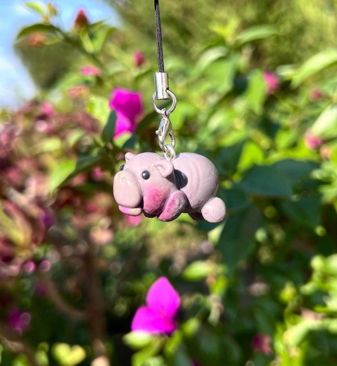 Moo Deng Hippo Phone Charm Keychain Gift, Funny - Etsy