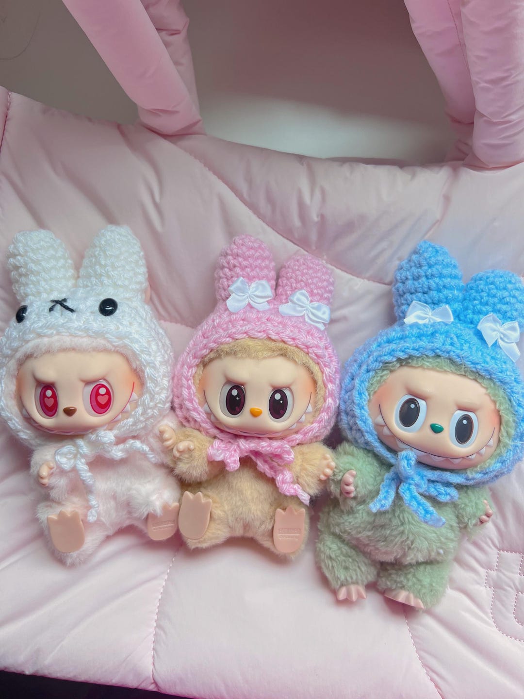 Labubu Bunny Crochet Hats | Clothes for Toys, Accessories for Plushies ...