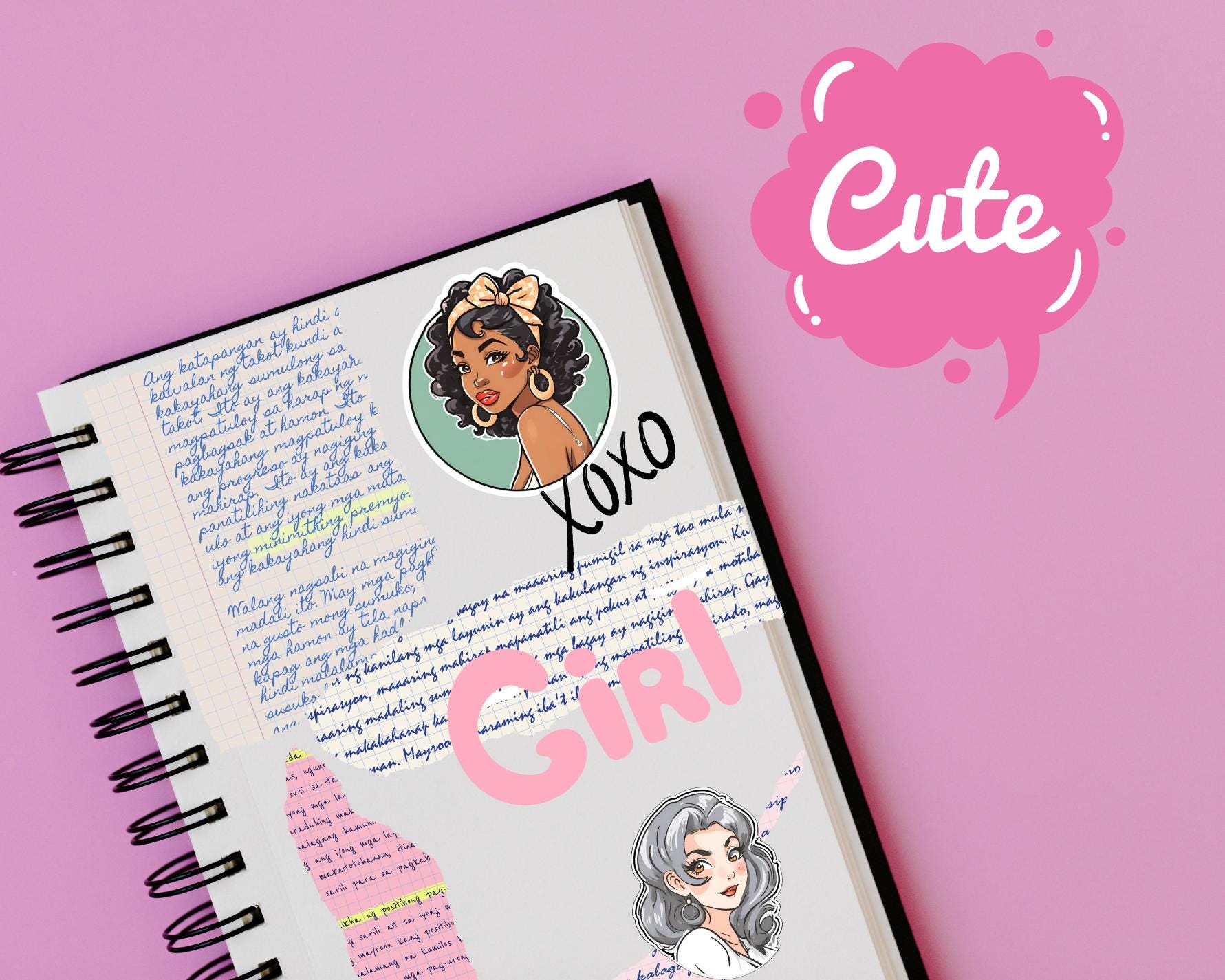 THAT GIRL Aesthetic Stickers | Goodnotes Stickers | Planner Stickers ...